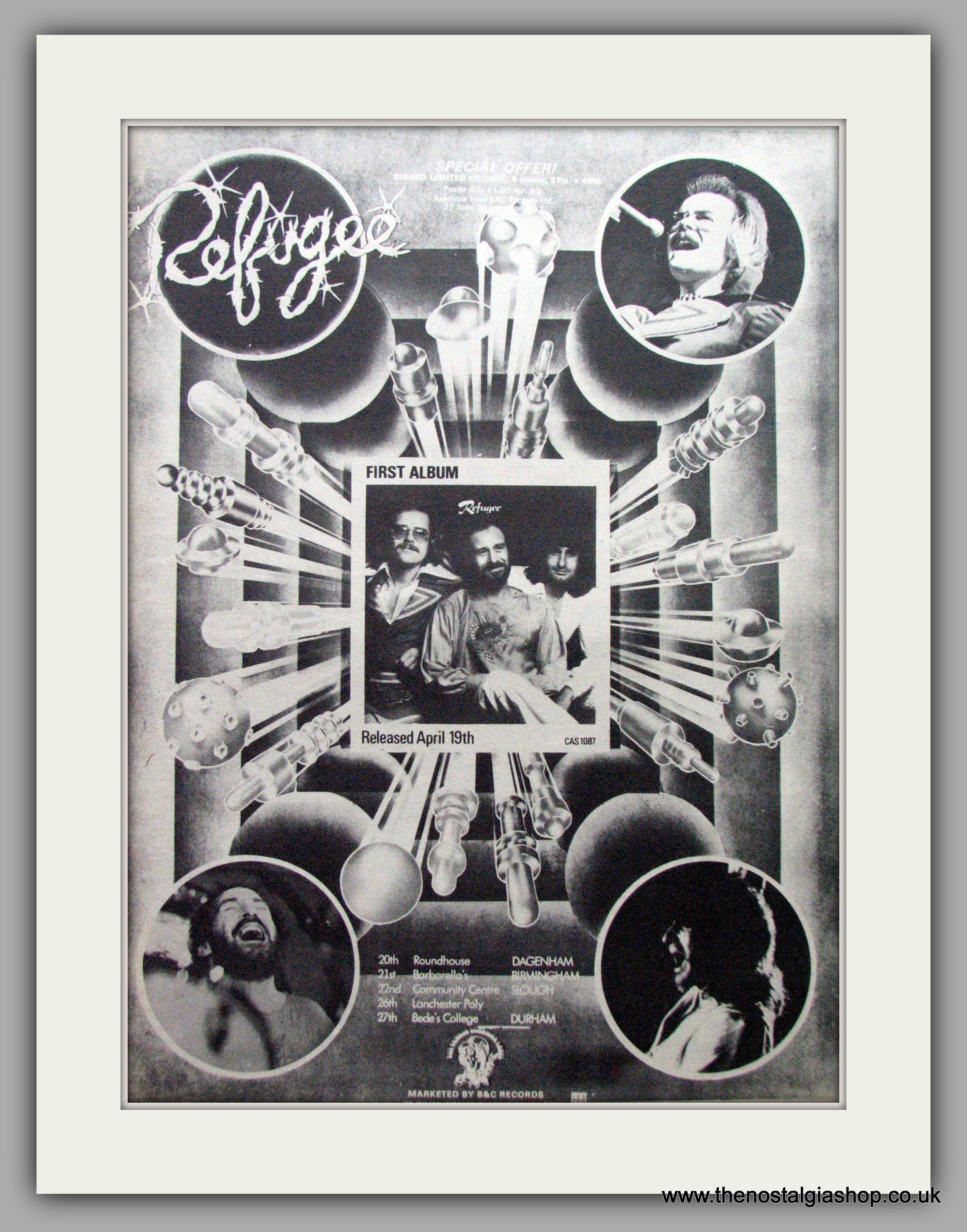 Refugee. Debut Album. Vintage Advert 1974 (ref AD9607) – The Nostalgia Shop