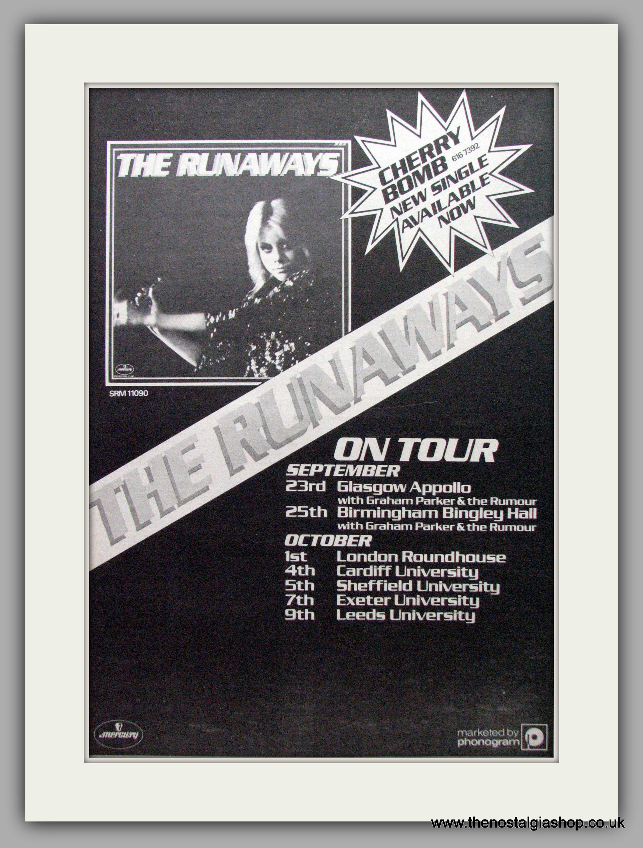Runaways (The) UK Tour. Vintage Advert 1976 (ref AD9623) – The ...