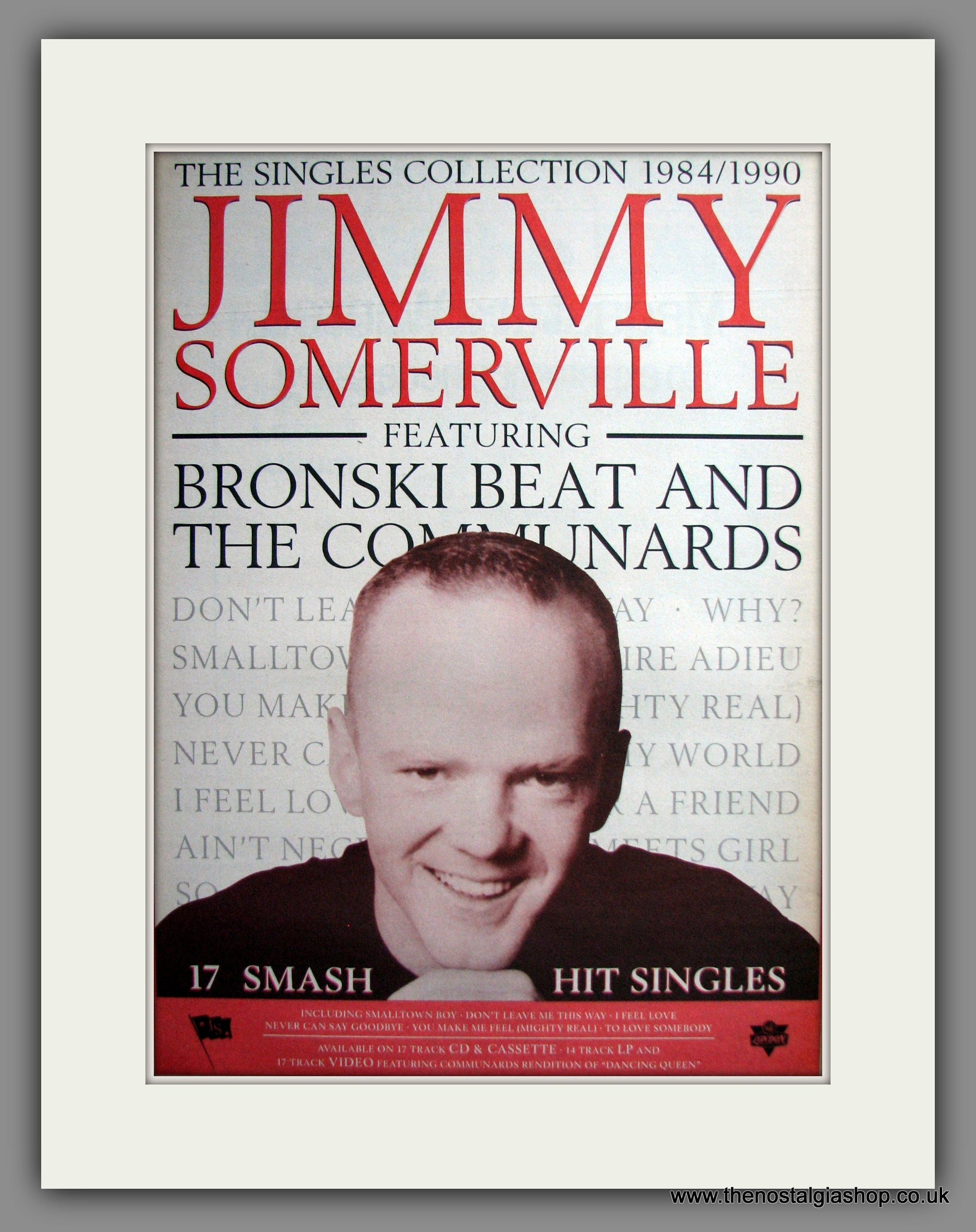 Jimmy Somerville, The Singles Collection. Original Advert 1990 (ref AD ...