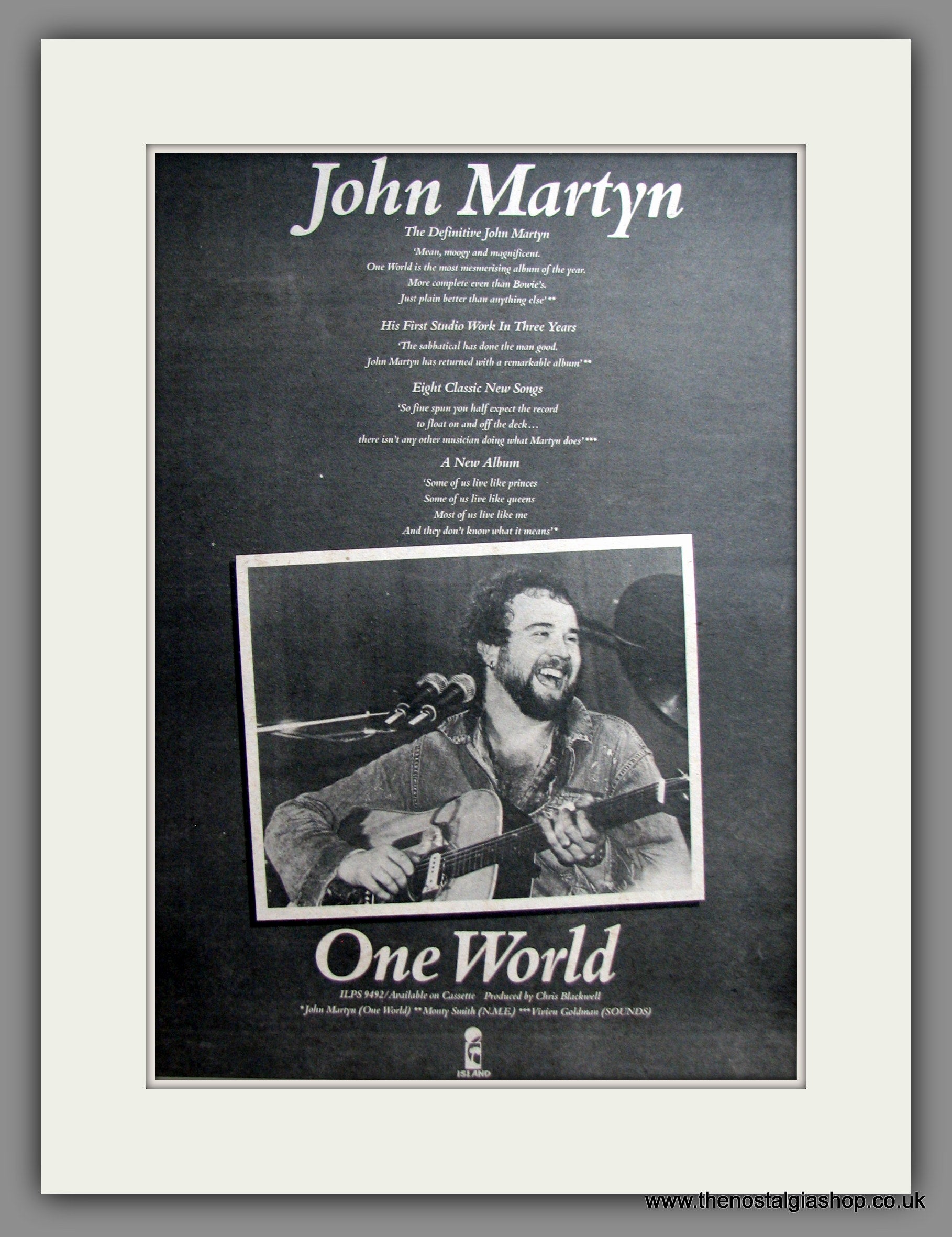 John Martyn One World. Original Advert 1977 (ref AD12510) – The ...