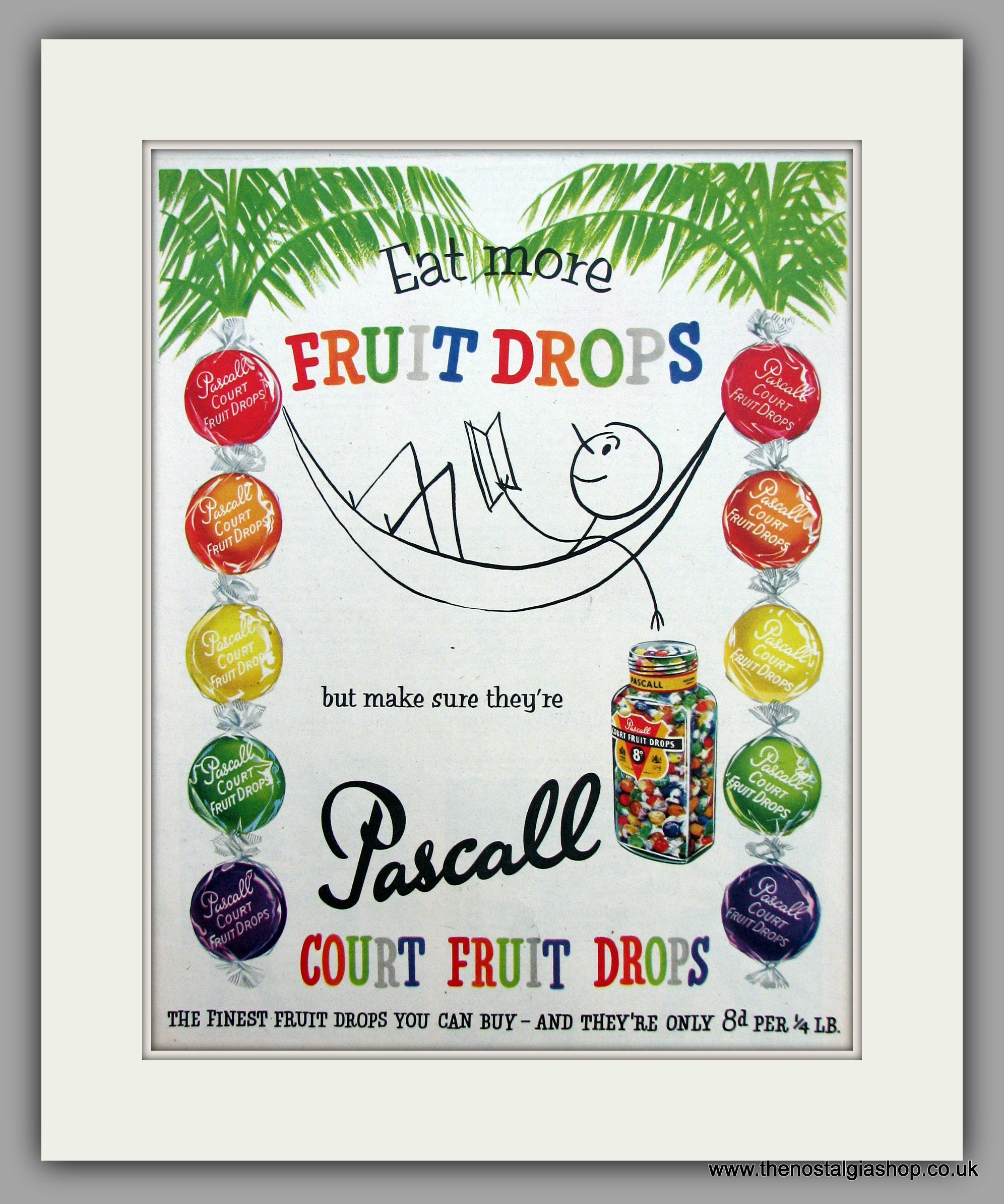 Pascall Fruit Drops. Original Advert 1955 (ref AD9833) – The Nostalgia Shop
