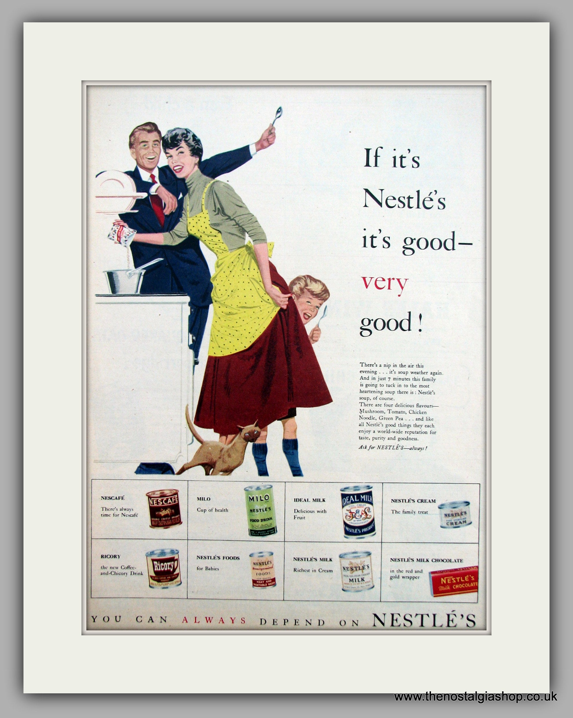 Nestle's Milk Chocolate And Drinks. Original Advert 1954 (ref AD9839 ...