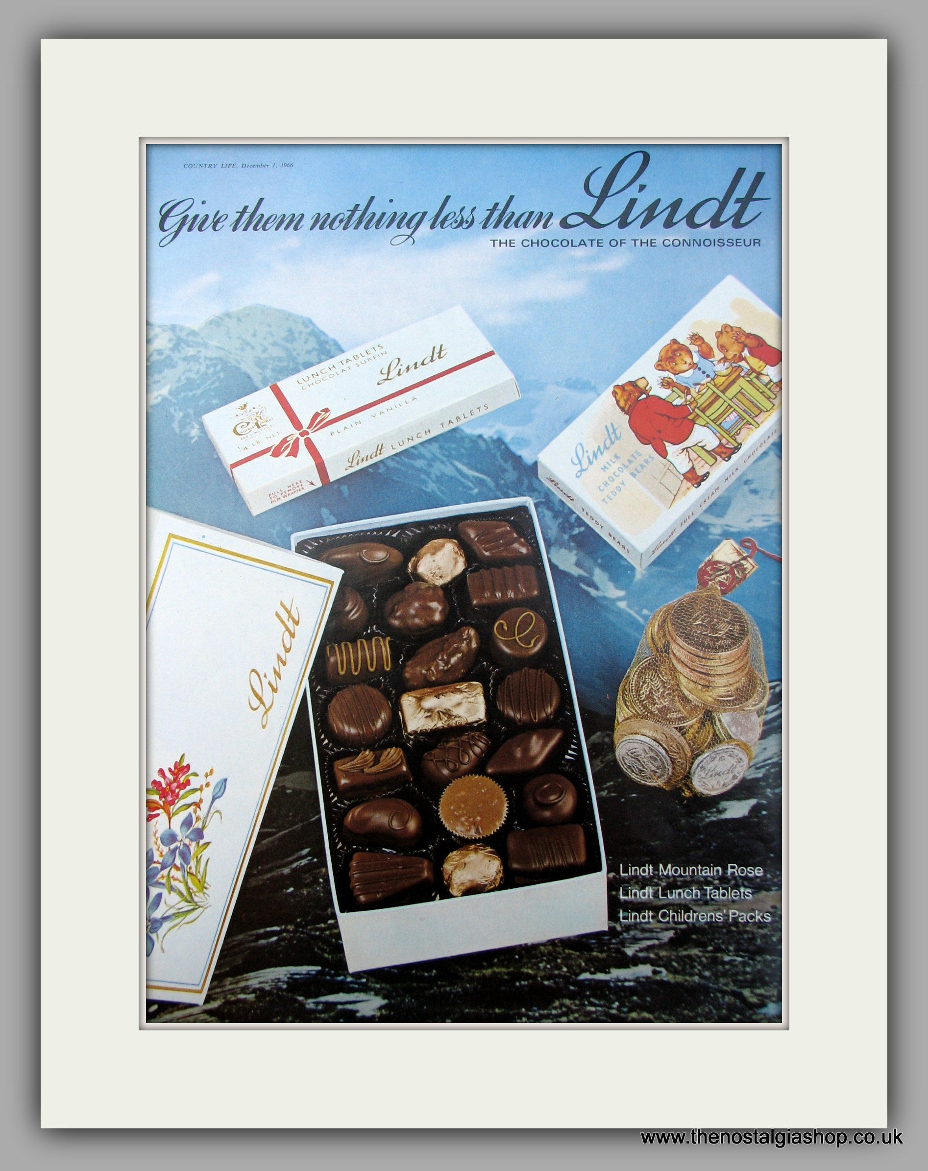 Lindt Chocolates. Original Advert 1966 (ref AD9935) – The Nostalgia Shop