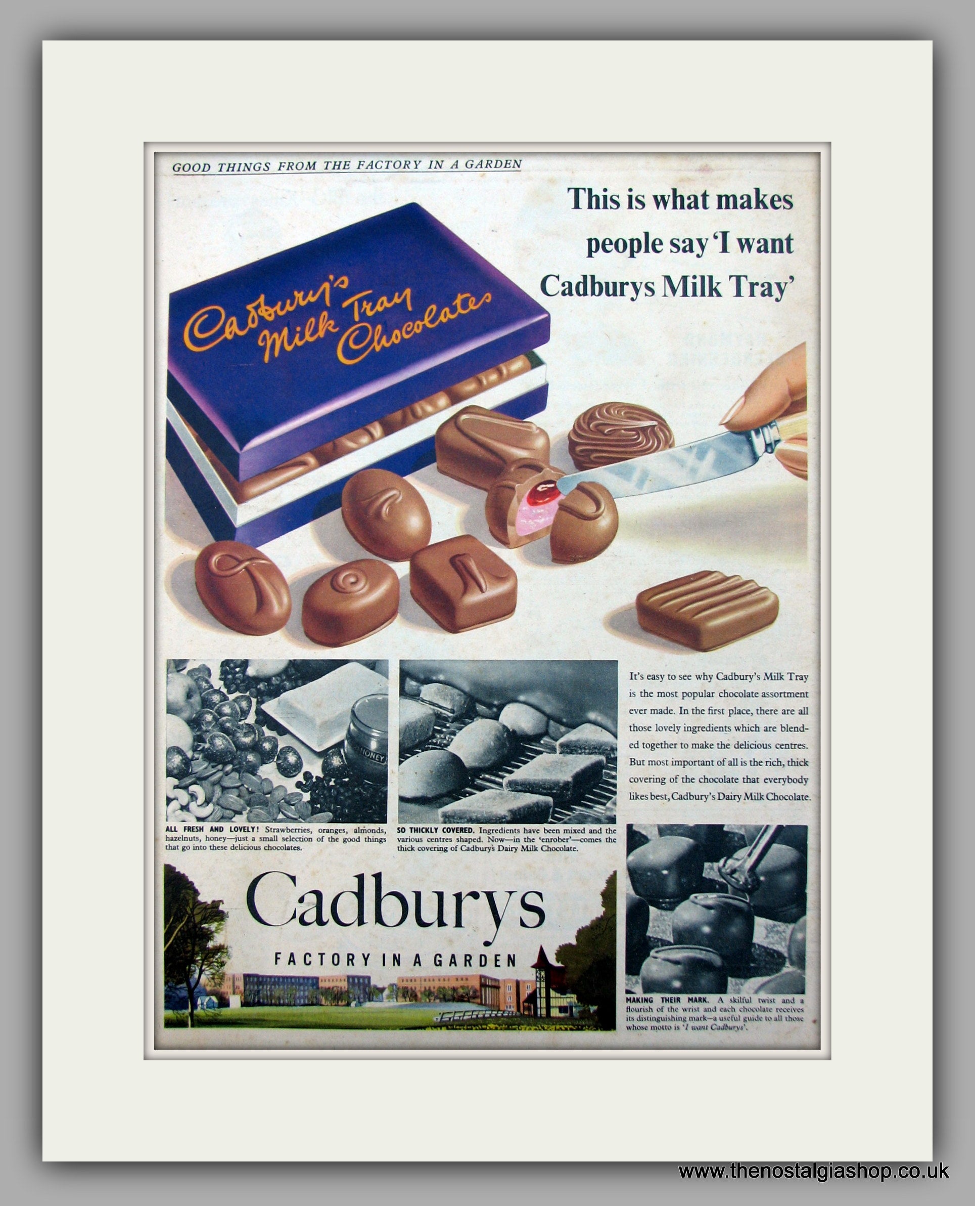 Cadburys Milk Tray Chocolates. Original Advert 1955 (ref AD9953) – The ...