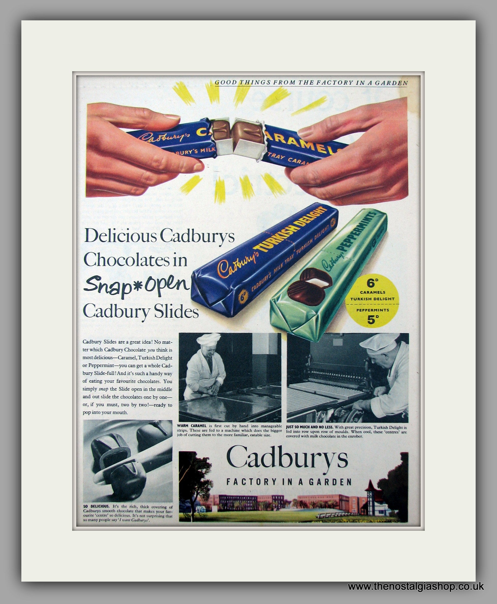 Cadburys Snap Open Chocolate Bar. Original Advert 1955 (ref AD9961 ...
