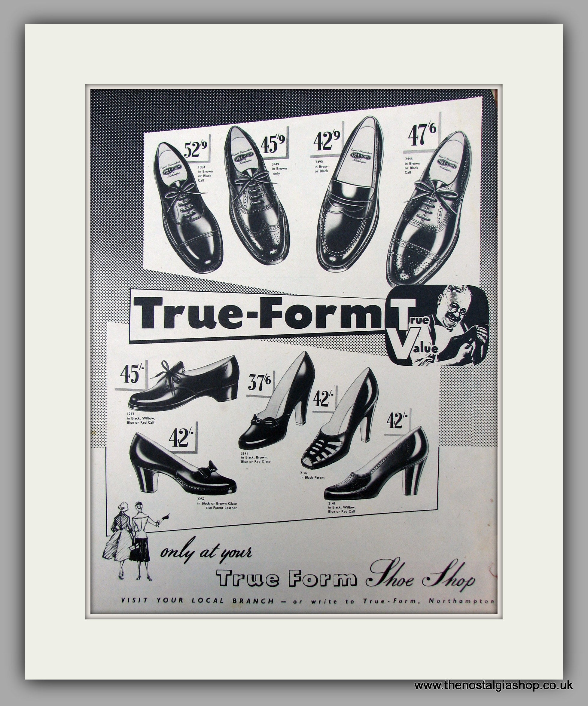 Tru-Form Shoes. Original advert 1954 (ref AD10058) – The Nostalgia Shop