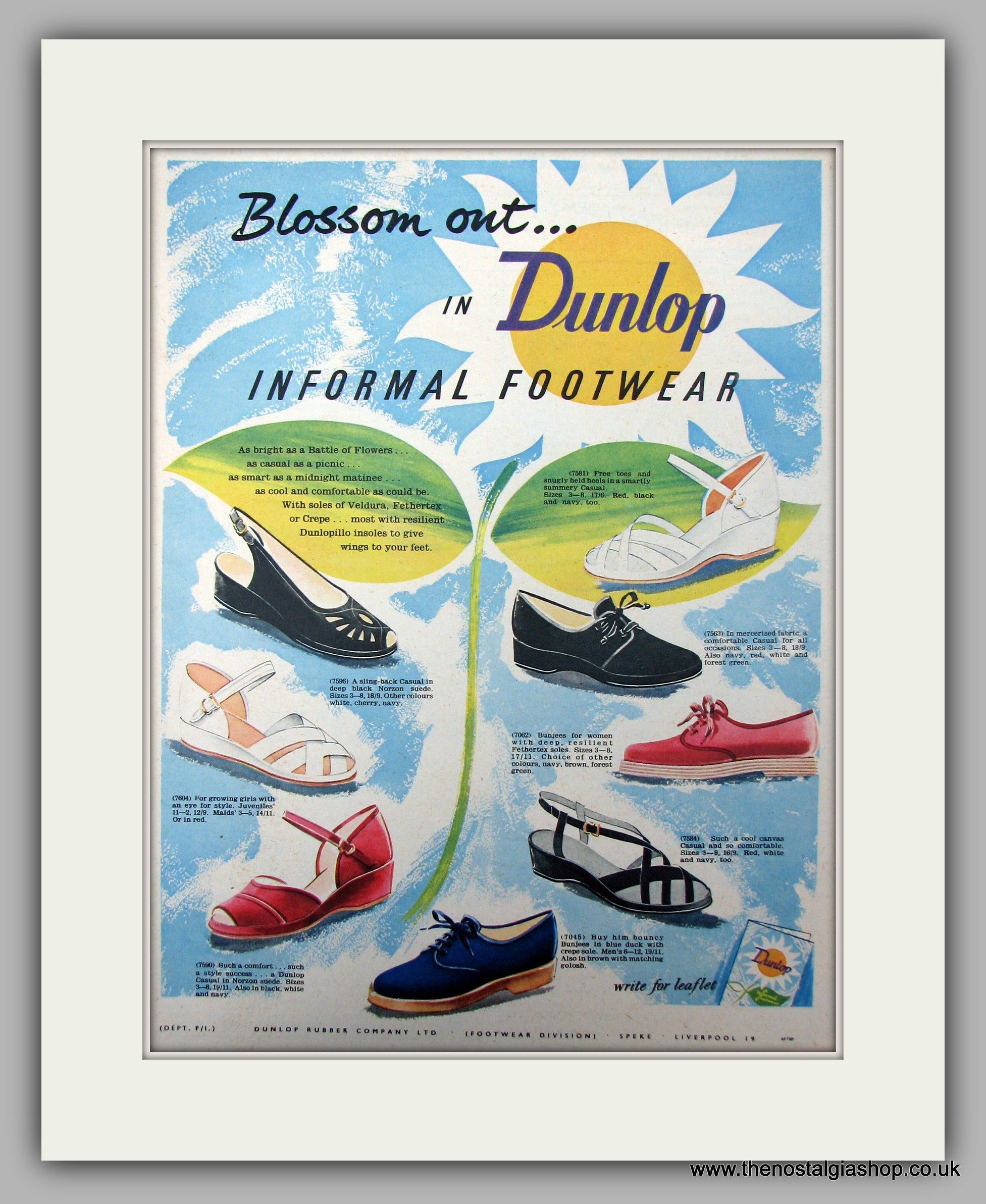 Dunlop Footwear. Original advert 1954 (ref AD10066) – The Nostalgia Shop