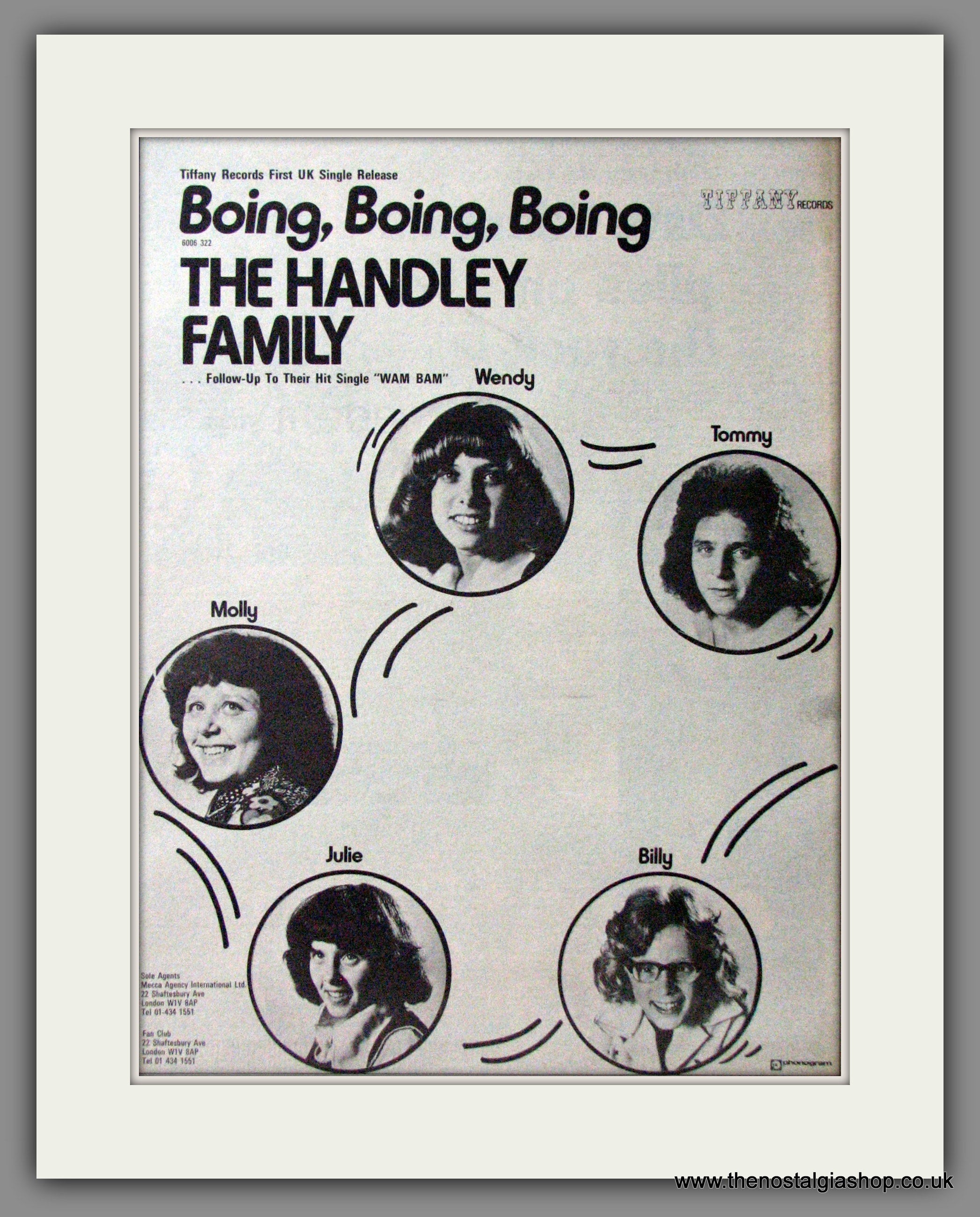 Handley Family (The) Boing, Boing, Boing. Original Advert 1973 (ref AD ...