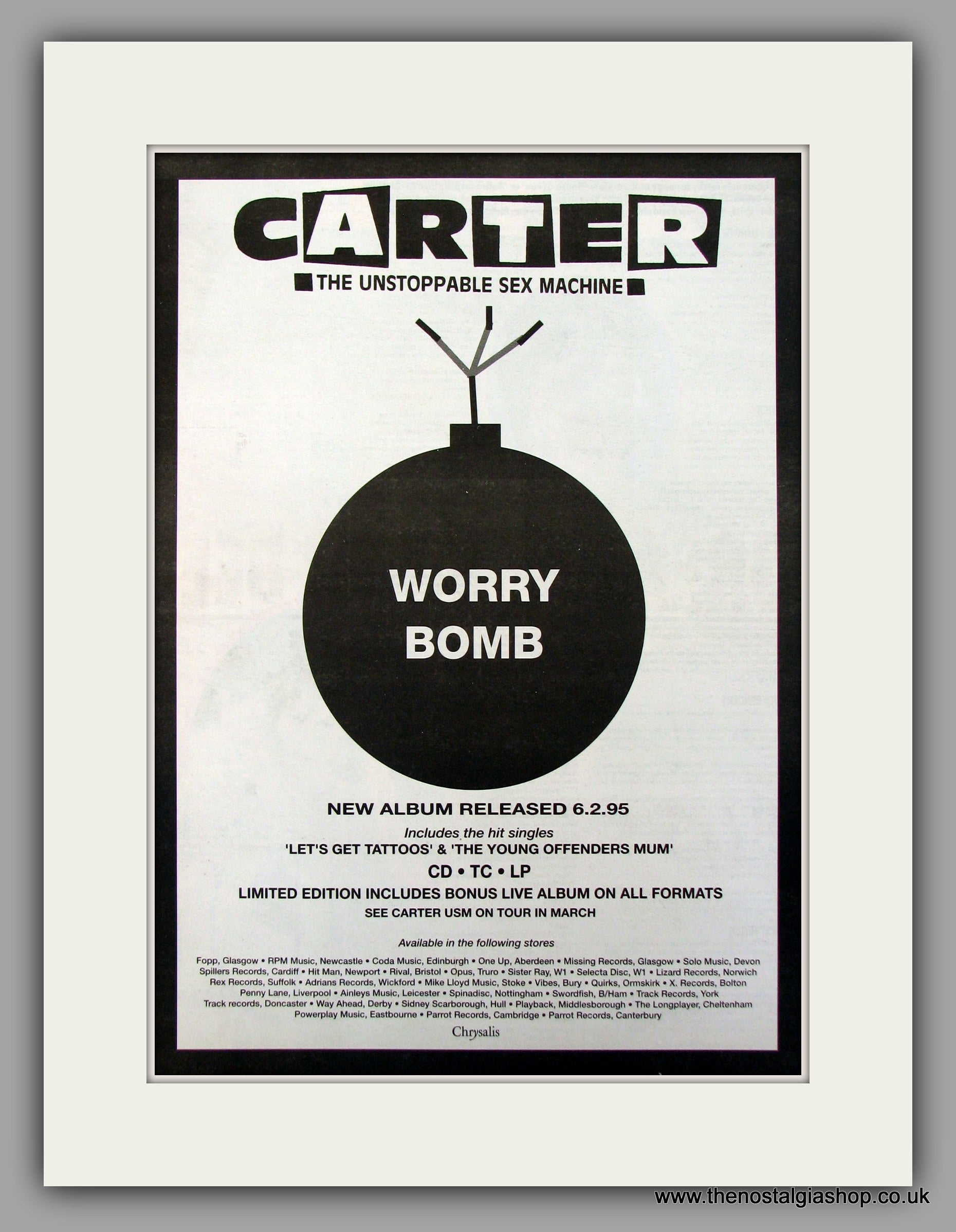 Carter Worry Bomb. Original Vintage Advert 1995 (ref AD10154) – The ...