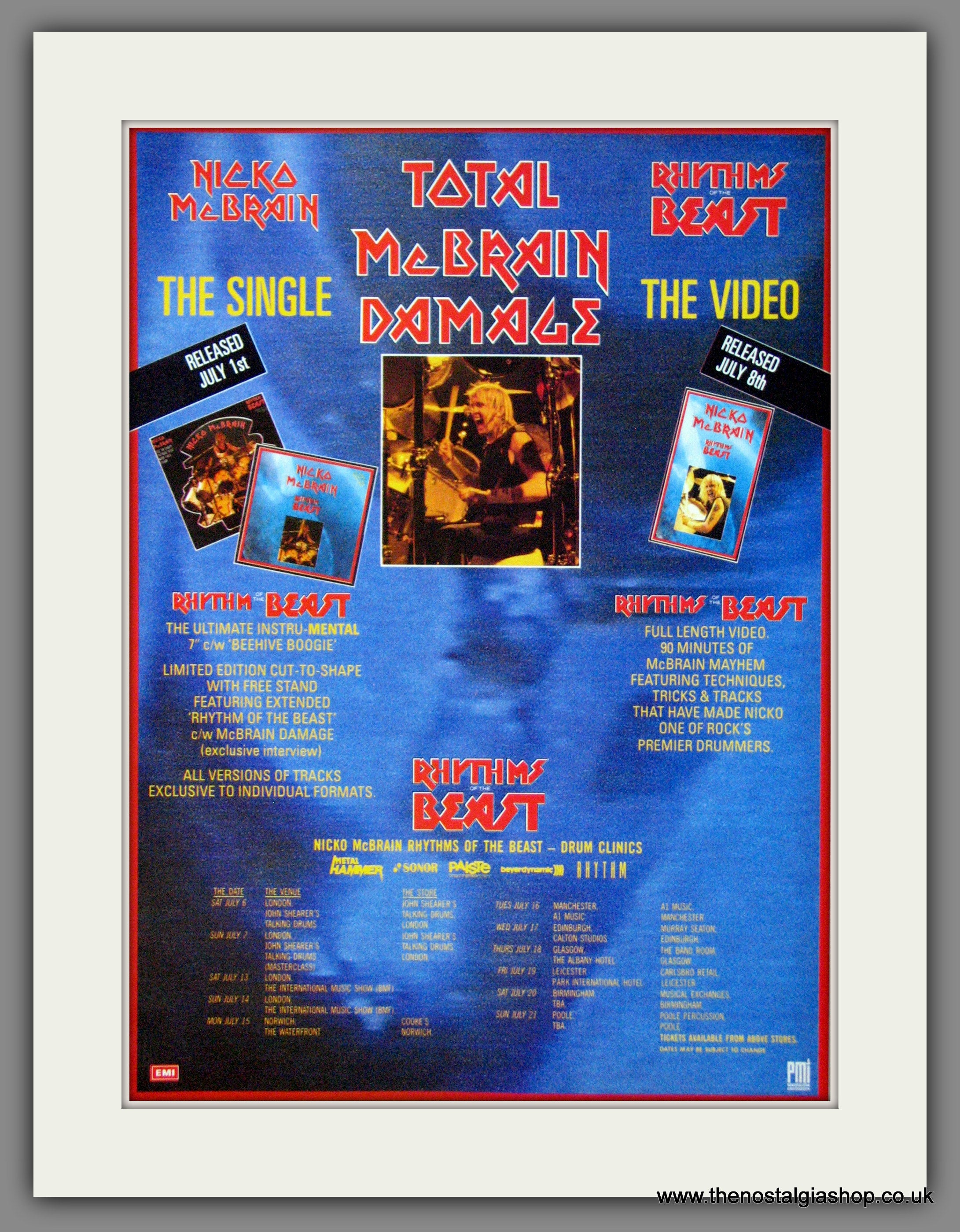 Iron Maiden. Nicko McBrain. Total McBrain Damage. 1991 Original Advert ...