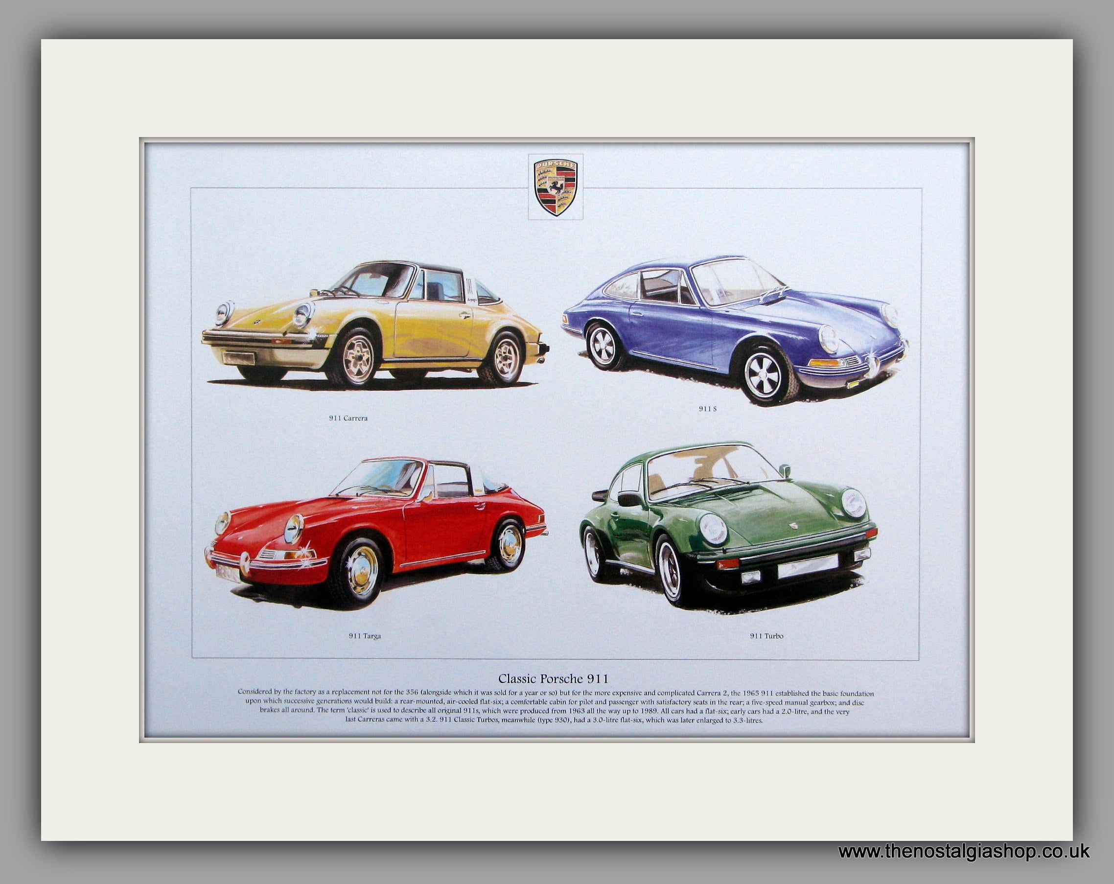 Porsche 911. Mounted Print – The Nostalgia Shop