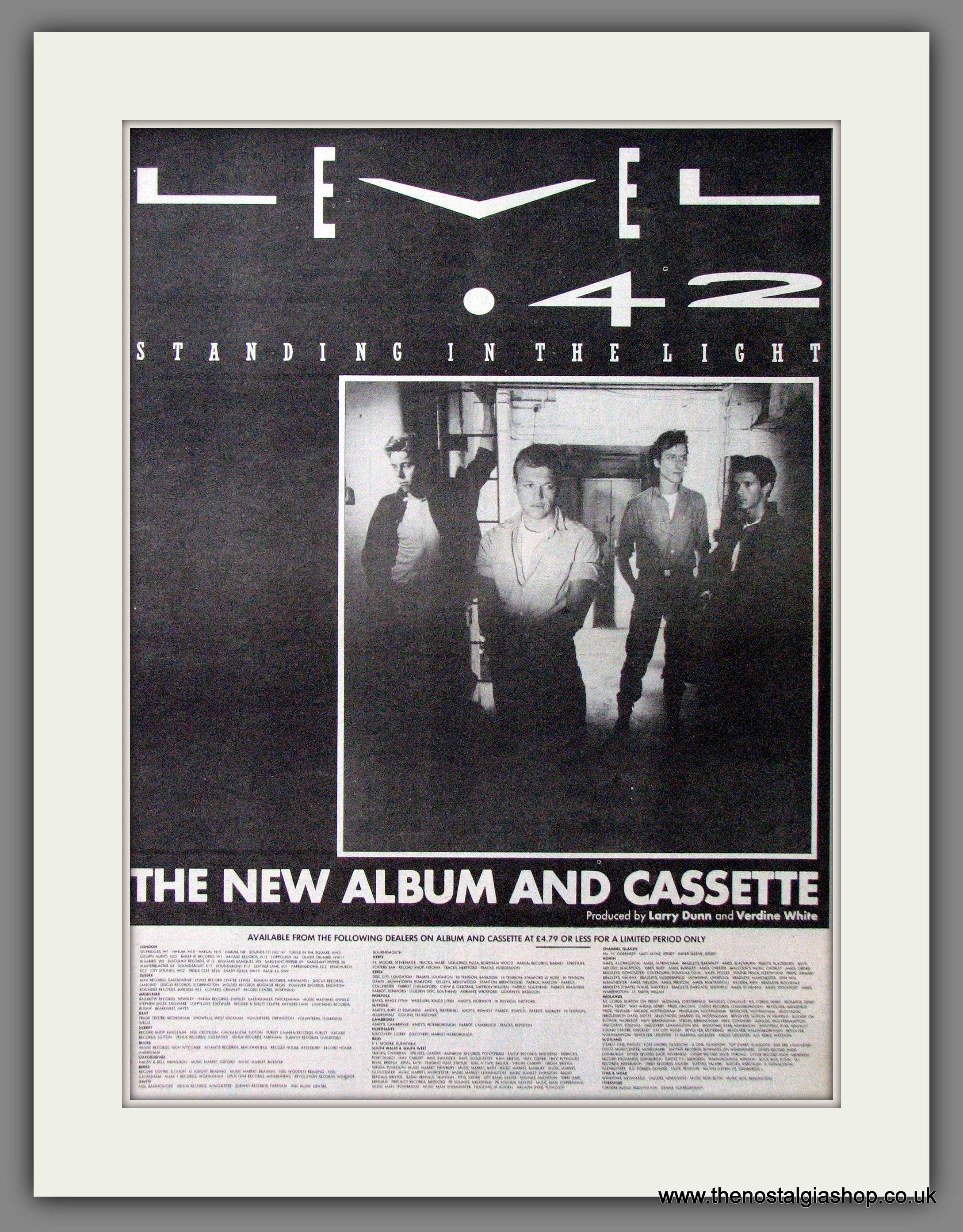 Level 42 Standing In The Light. Original Advert 1983 (ref AD12698 ...