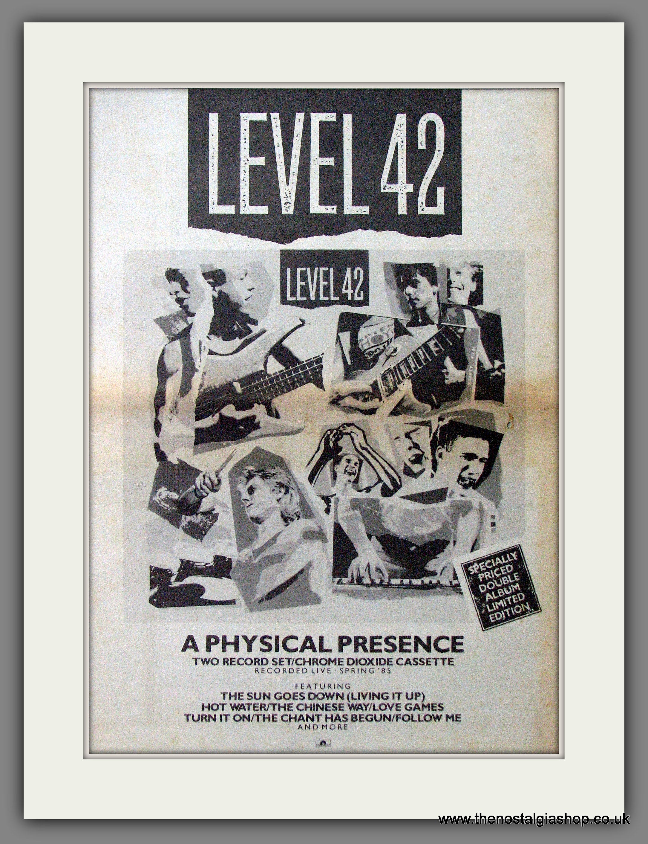 Level 42 A Physical Presence. Original Advert 1985 (ref AD12705) – The ...