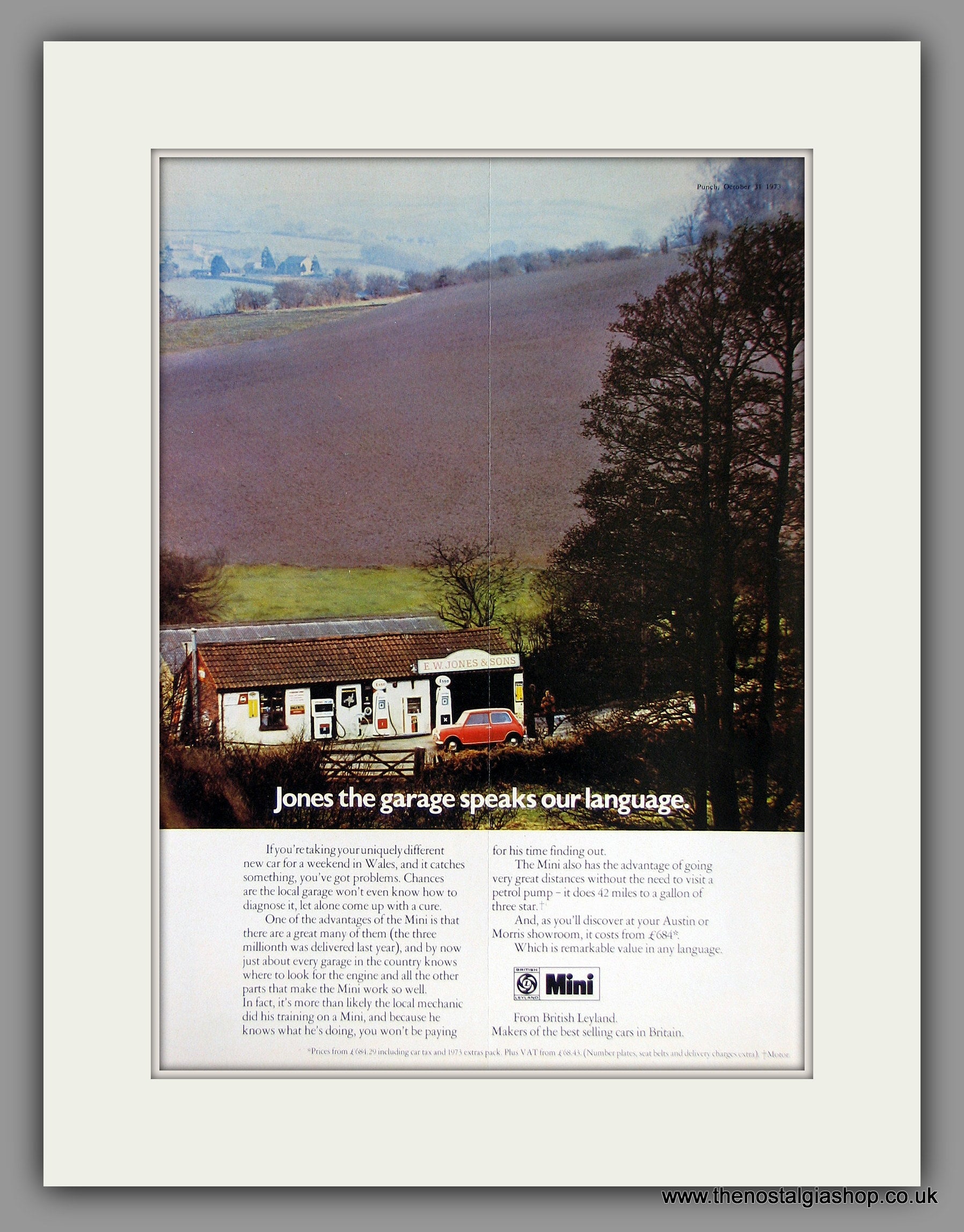 Mini Jones Garage Wales 1973. Original Vintage Advert (ref AD7876 ...