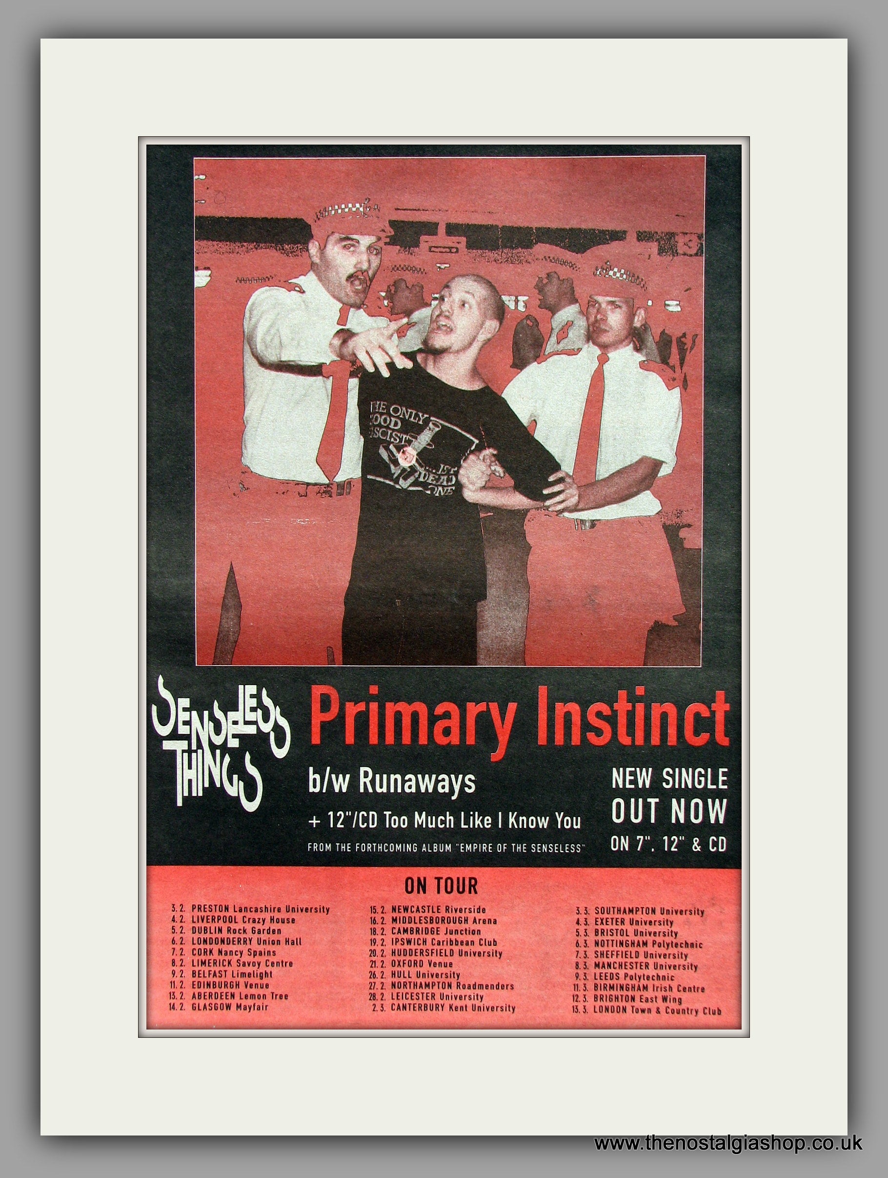 Senseless Things. Primary Instinct, Also Tour Dates. Original Vintage ...