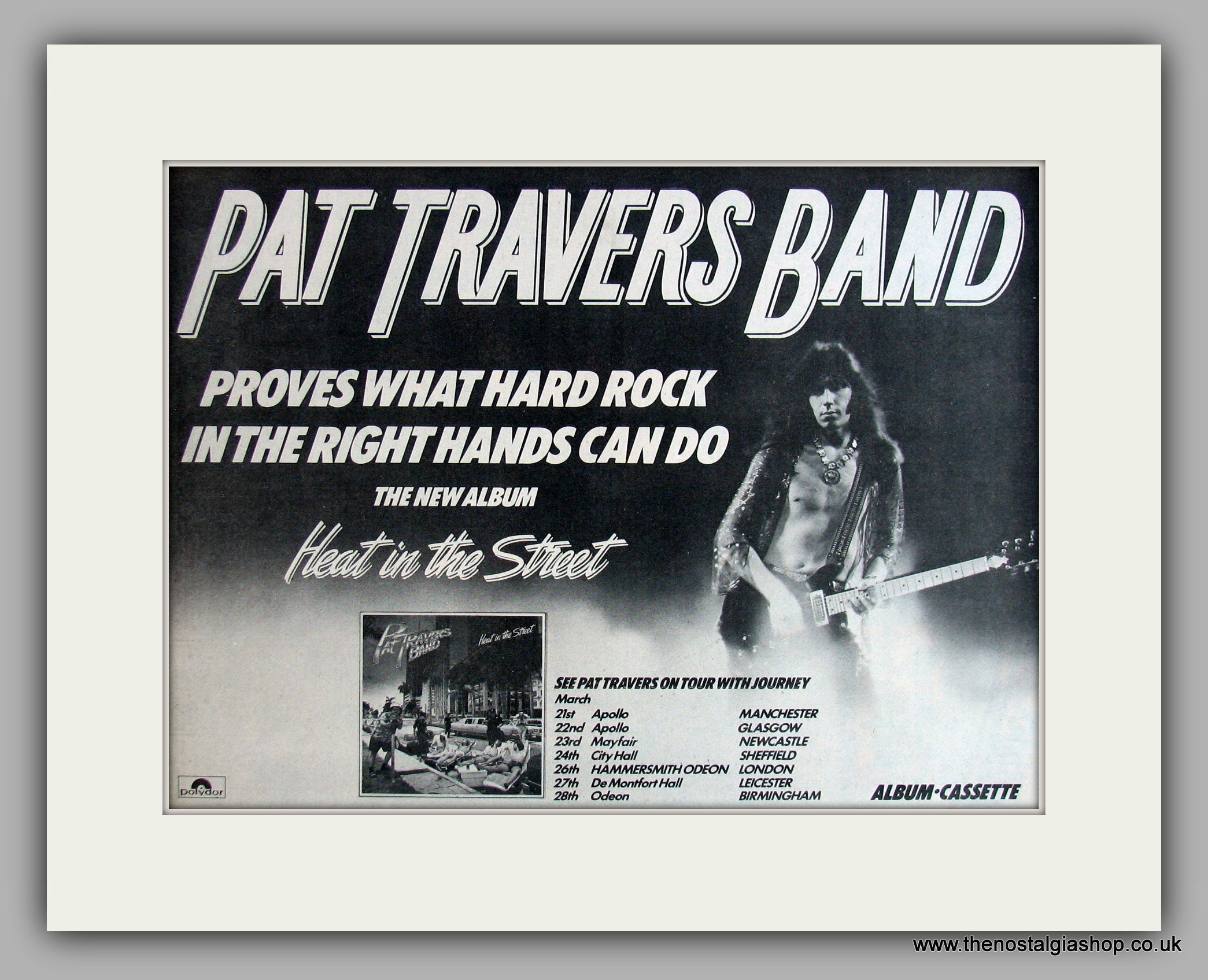 Pat Travers Band Heat In The Street. Also Tour Dates. Original Vintage ...