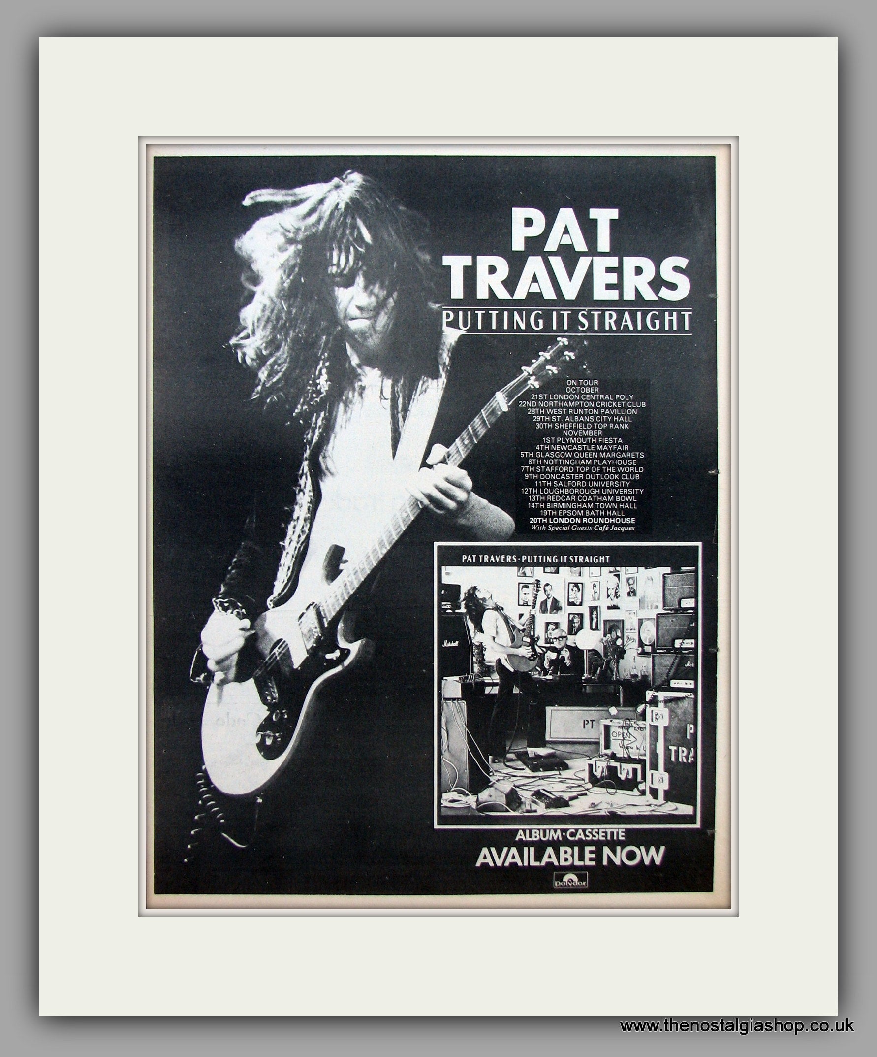 Pat Travers Band. Putting It Straight. Also UK Tour Dates. Original Vi ...