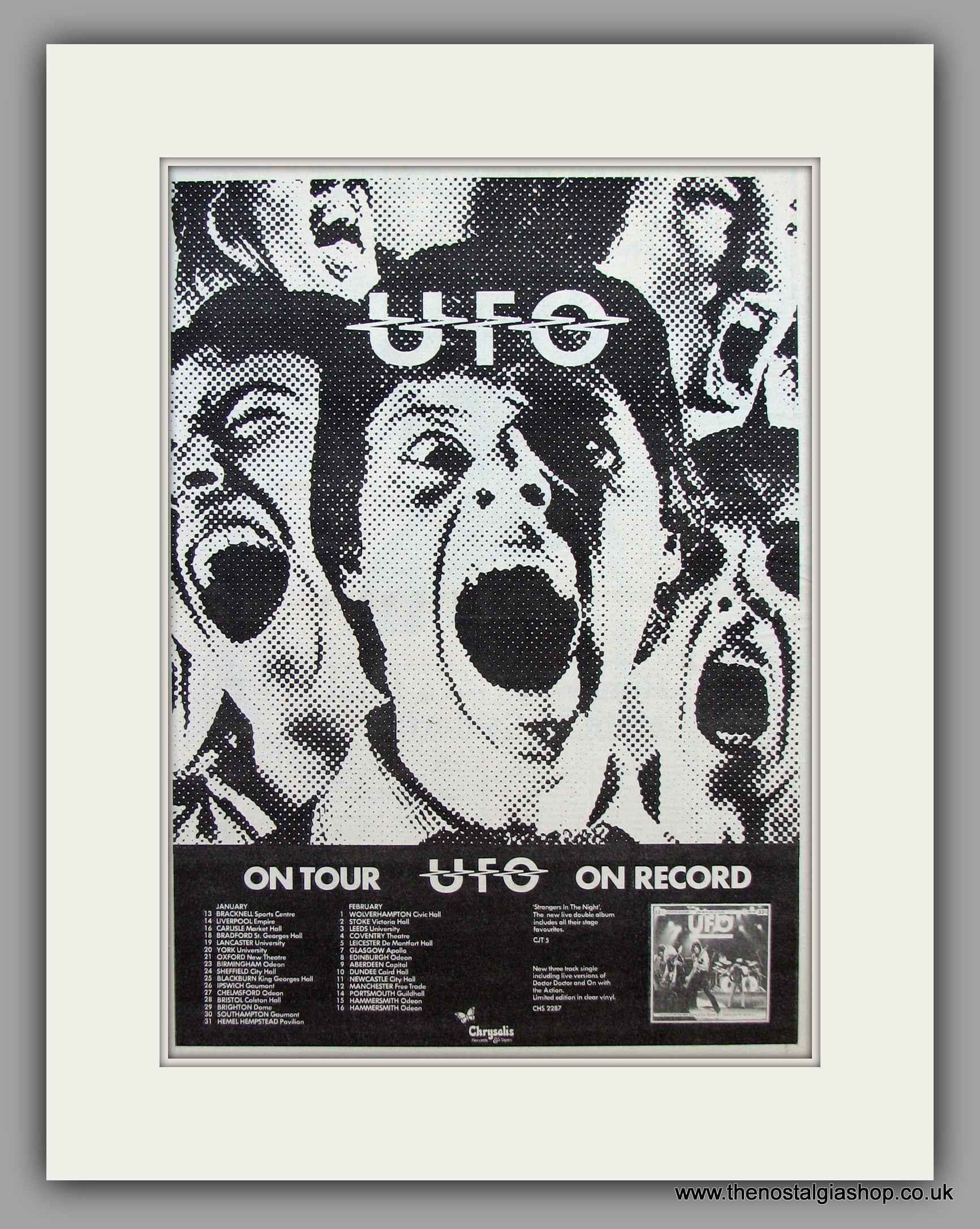 UFO On Tour Jan/Feb Strangers In The Night. Original Vintage Advert 19 ...