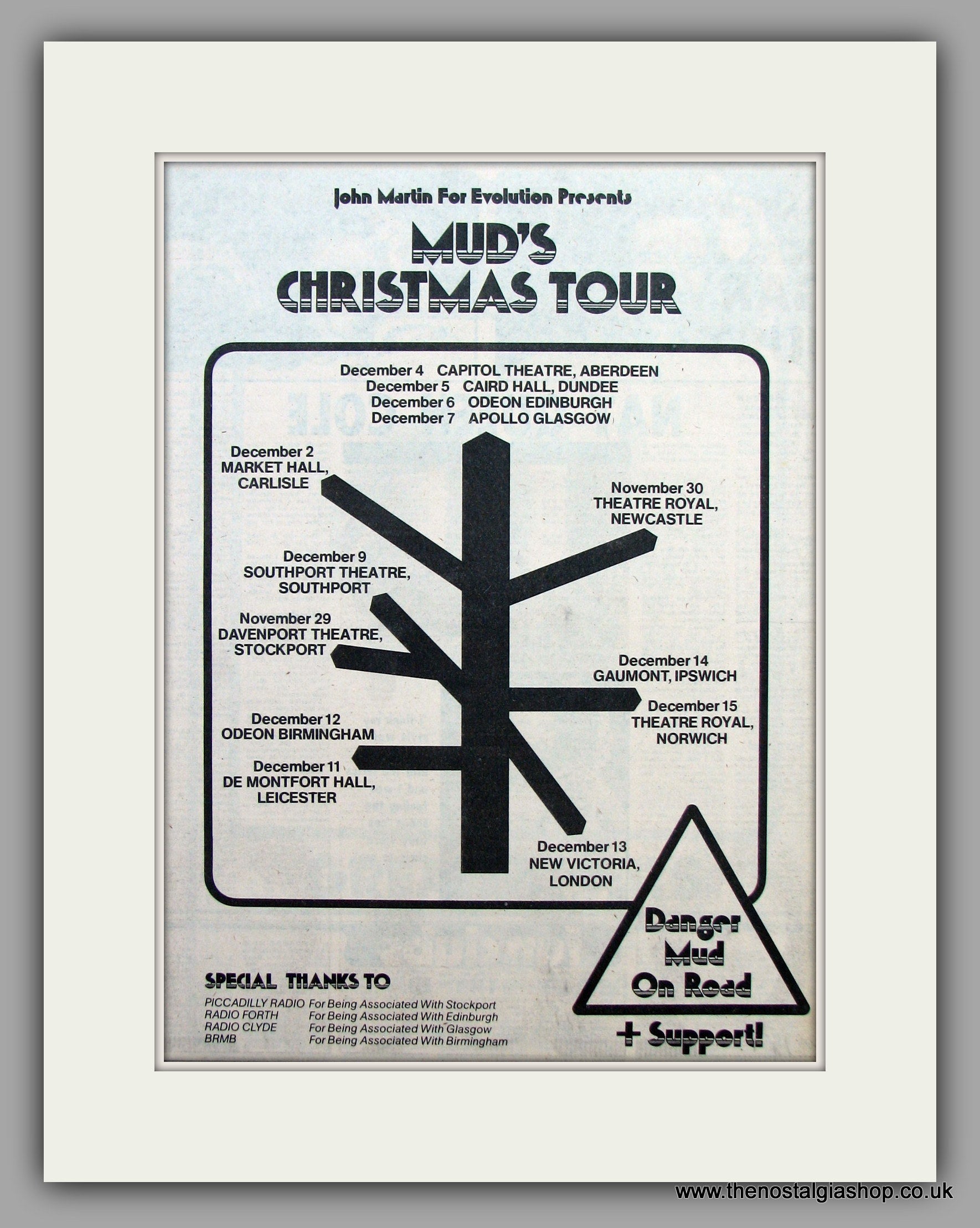 Mud. Christmas Tour 1975. Original Vintage Advert 1975 (ref AD10444 ...