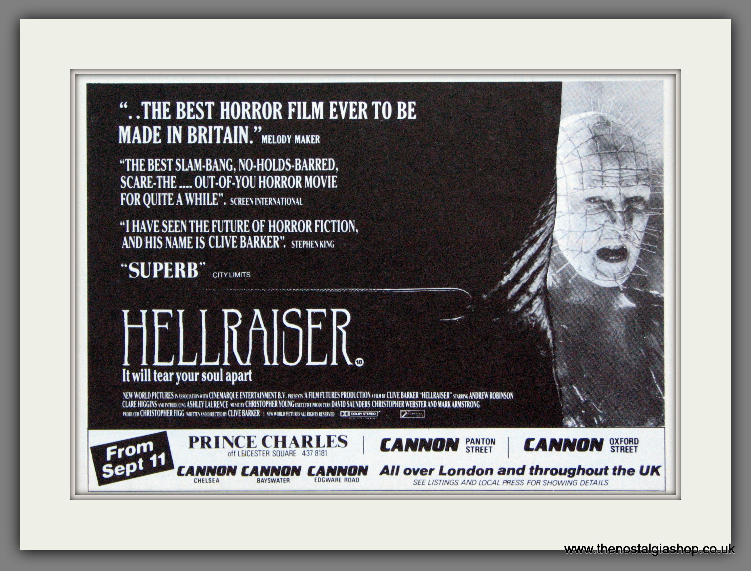 Hellraiser. Original Advert 1987 (ref AD55179) – The Nostalgia Shop