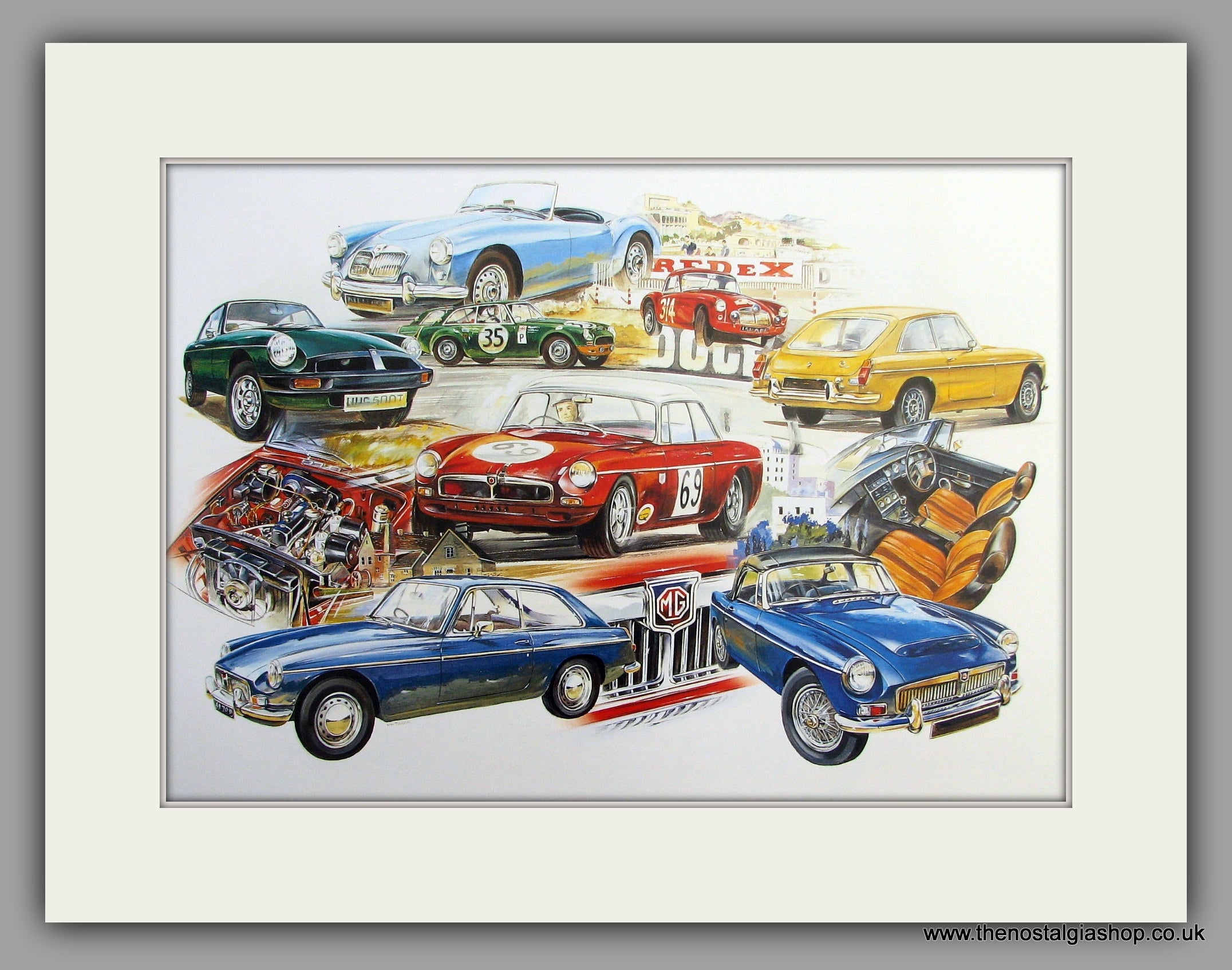 MG Safety Fast, Mounted Large print – The Nostalgia Shop