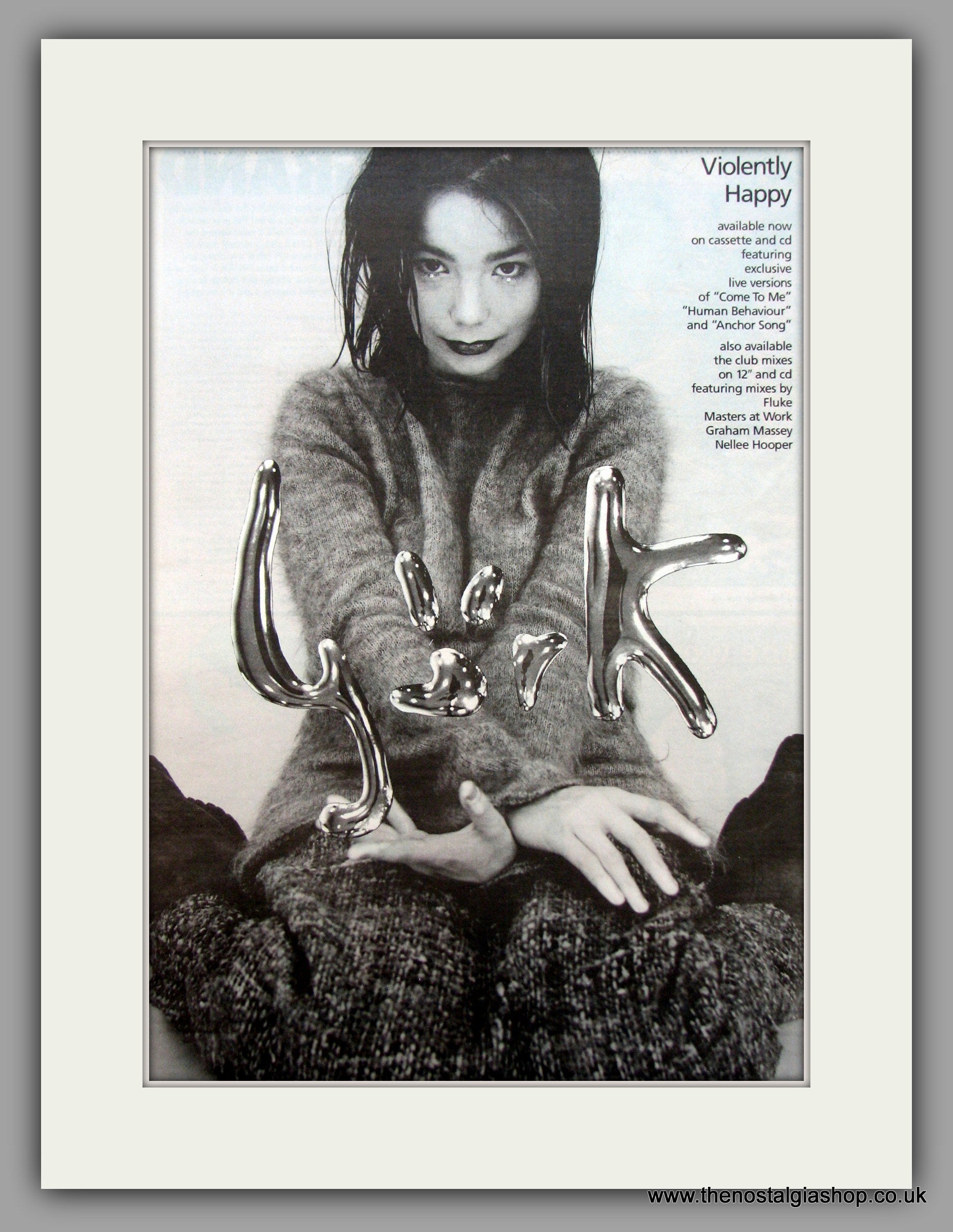 Bjork-Violently Happy. Original Vintage Advert 1994 (ref AD10609) – The ...