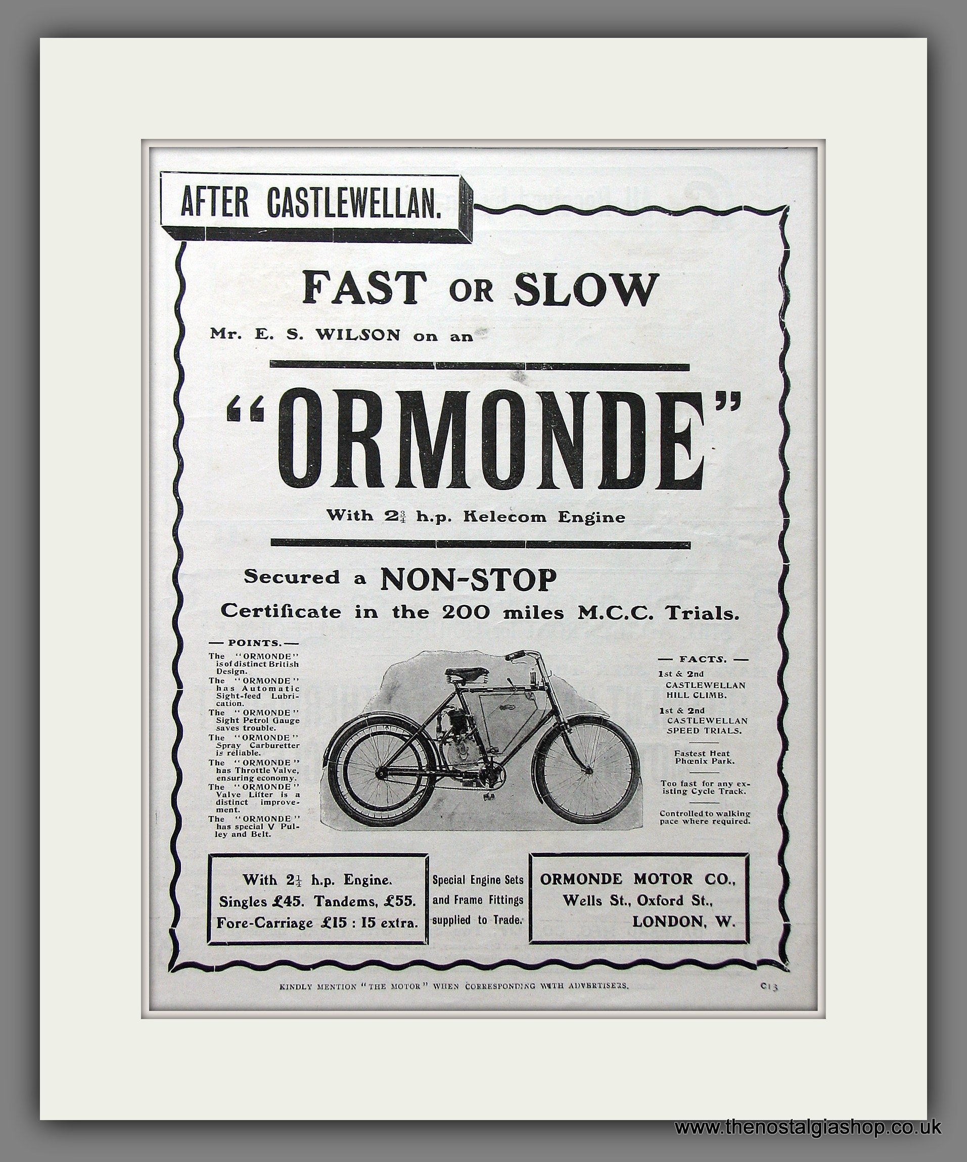 Ormonde Motor Cycles. Original Advert 1903 (ref AD55364) – The ...