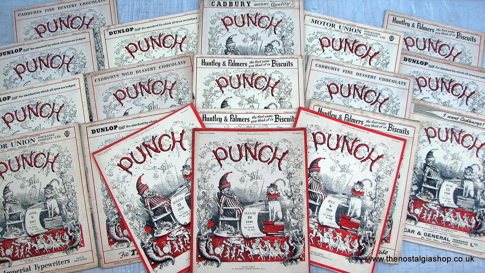 Punch Magazine. Lot of 19 From 1947 & 1949. (M160) – The Nostalgia Shop