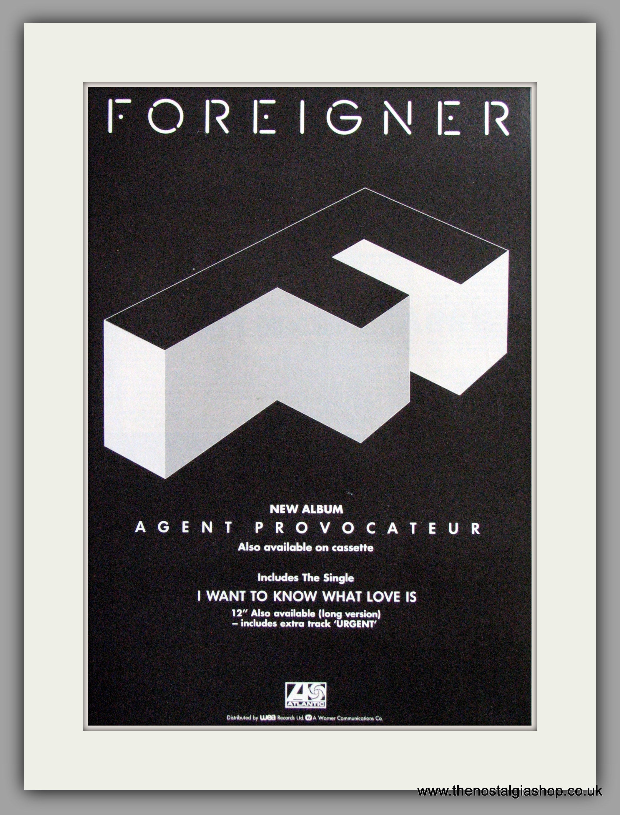 Foreigner - Agent Provocateur. Large Original Advert 1984 (ref AD15351 ...