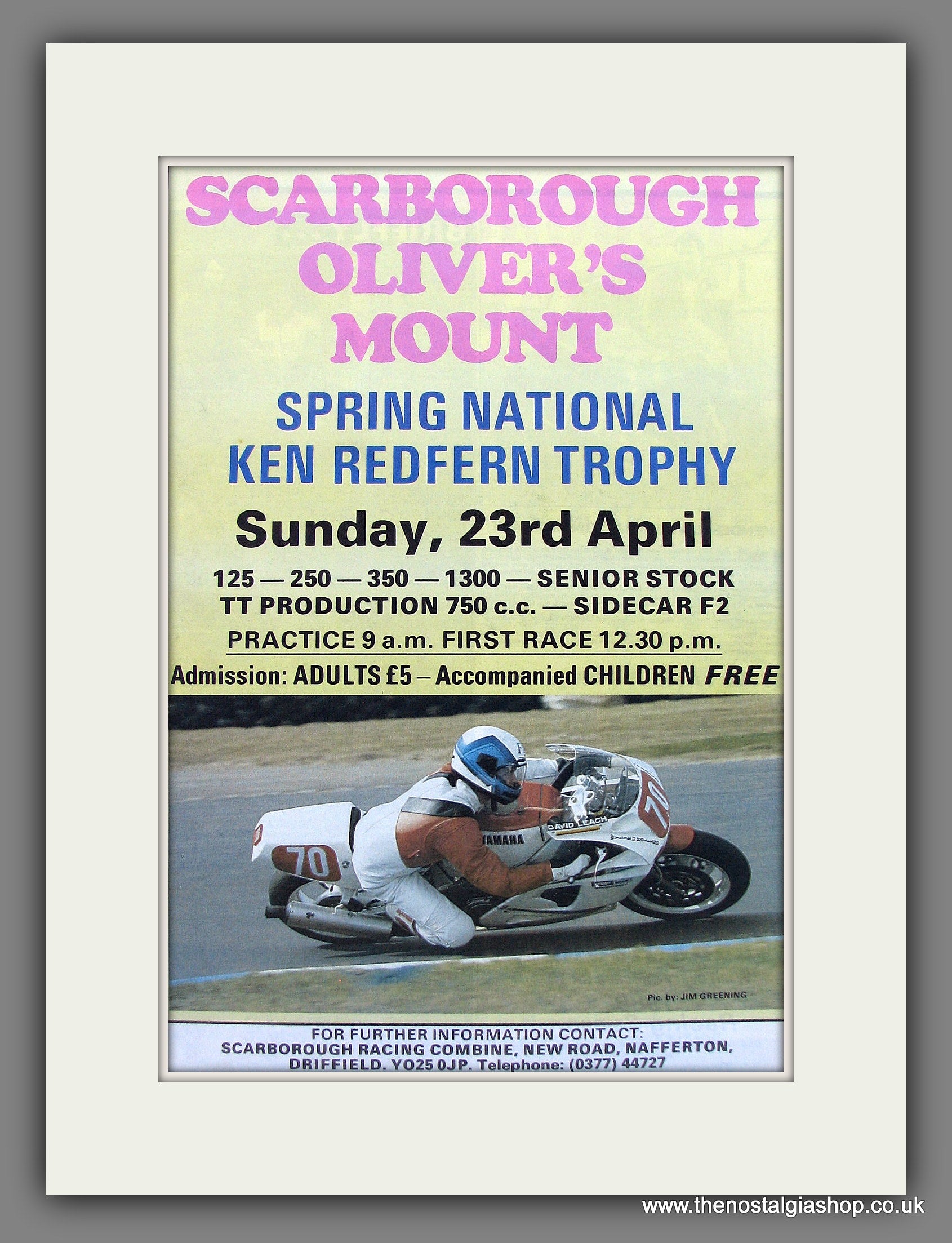 Oliver's Mount, Scarborough. Ken Redfern Trophy. Original Advert 1989 ...