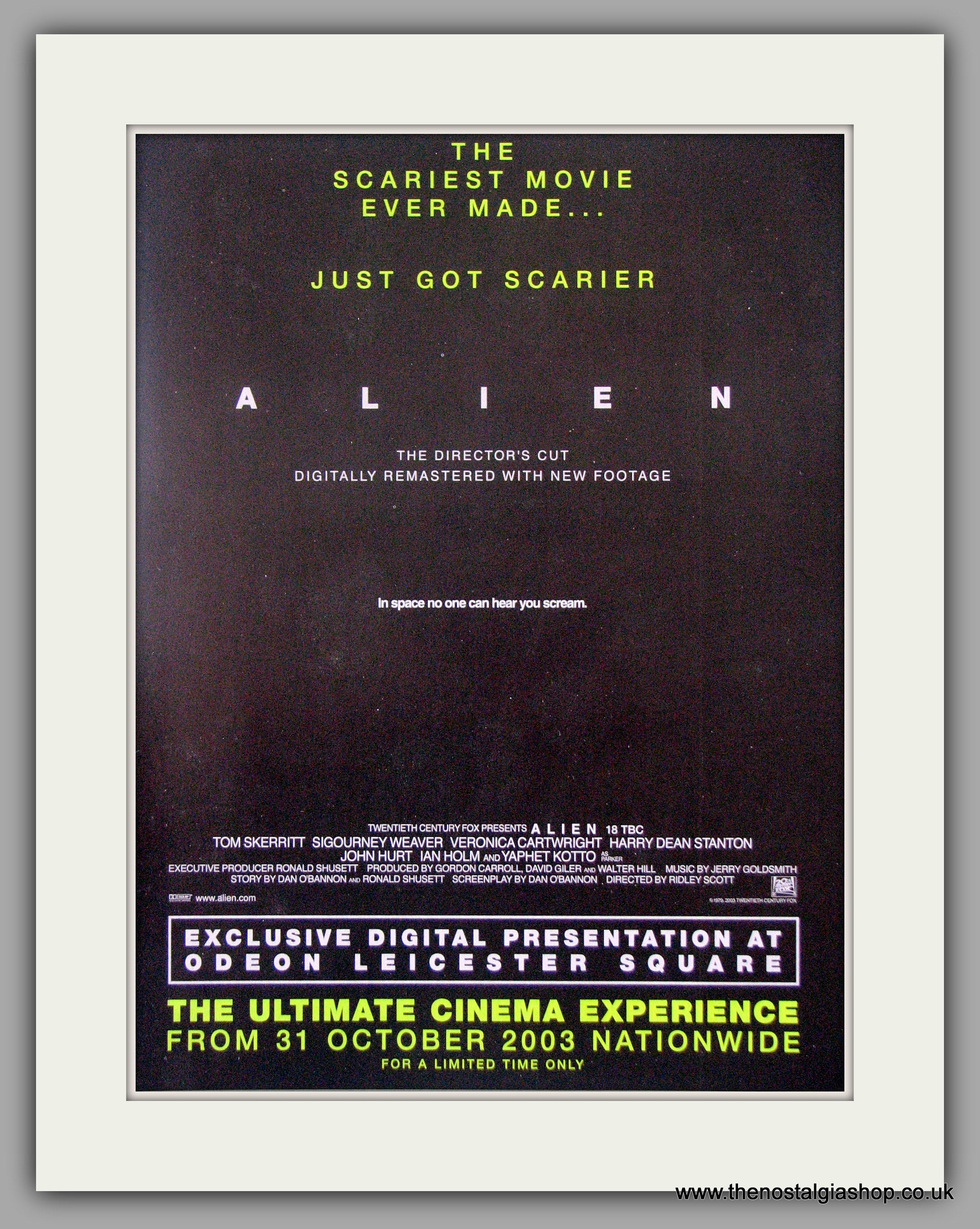 Alien. Sigourney Weaver Original advert 2003 (ref AD50485) – The ...