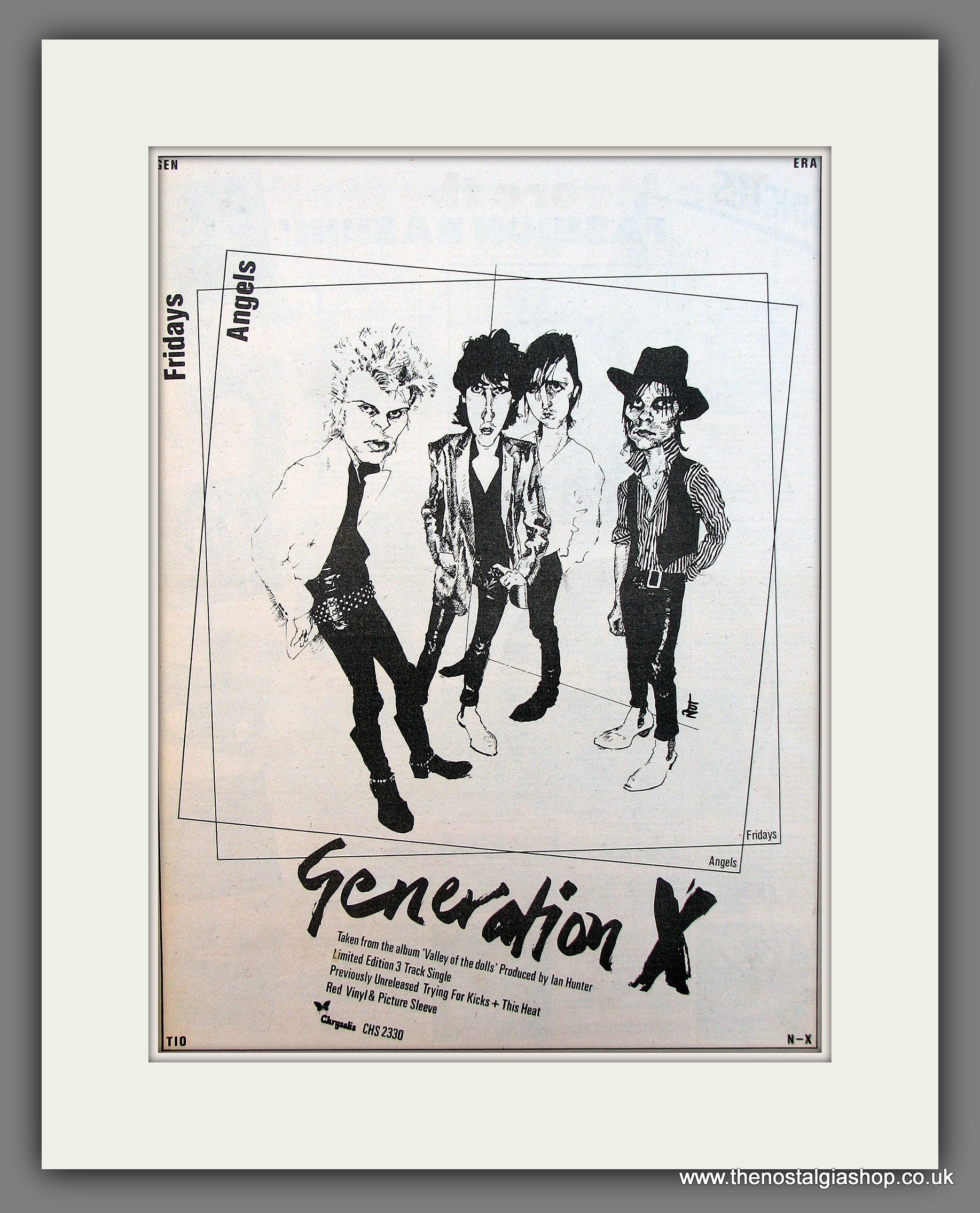 Generation X. Fridays Angels. Original Vintage Advert 1979 (ref AD1320 ...