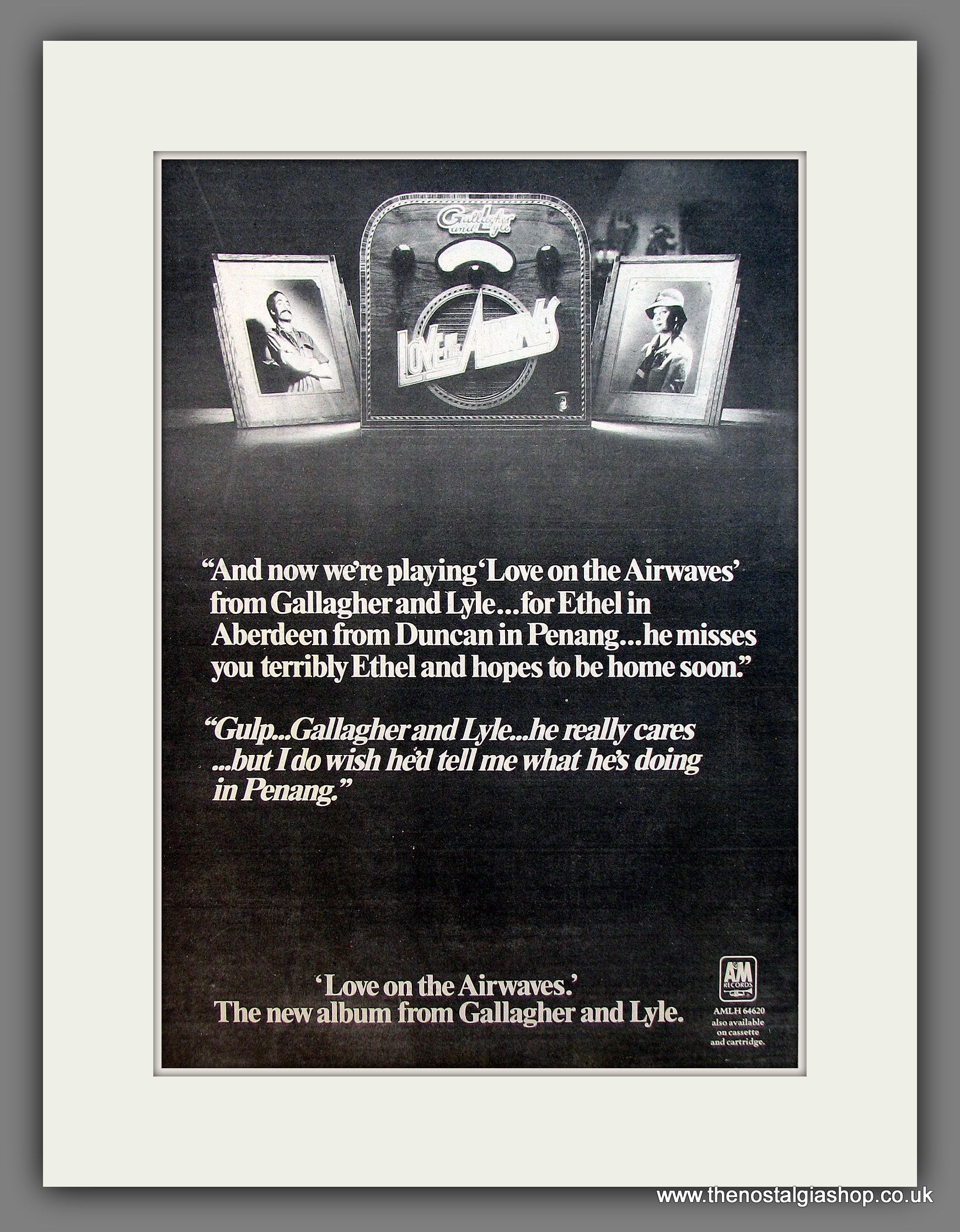 Gallagher & Lyle Love On The Airwaves. Original Vintage Advert 1977 (r ...