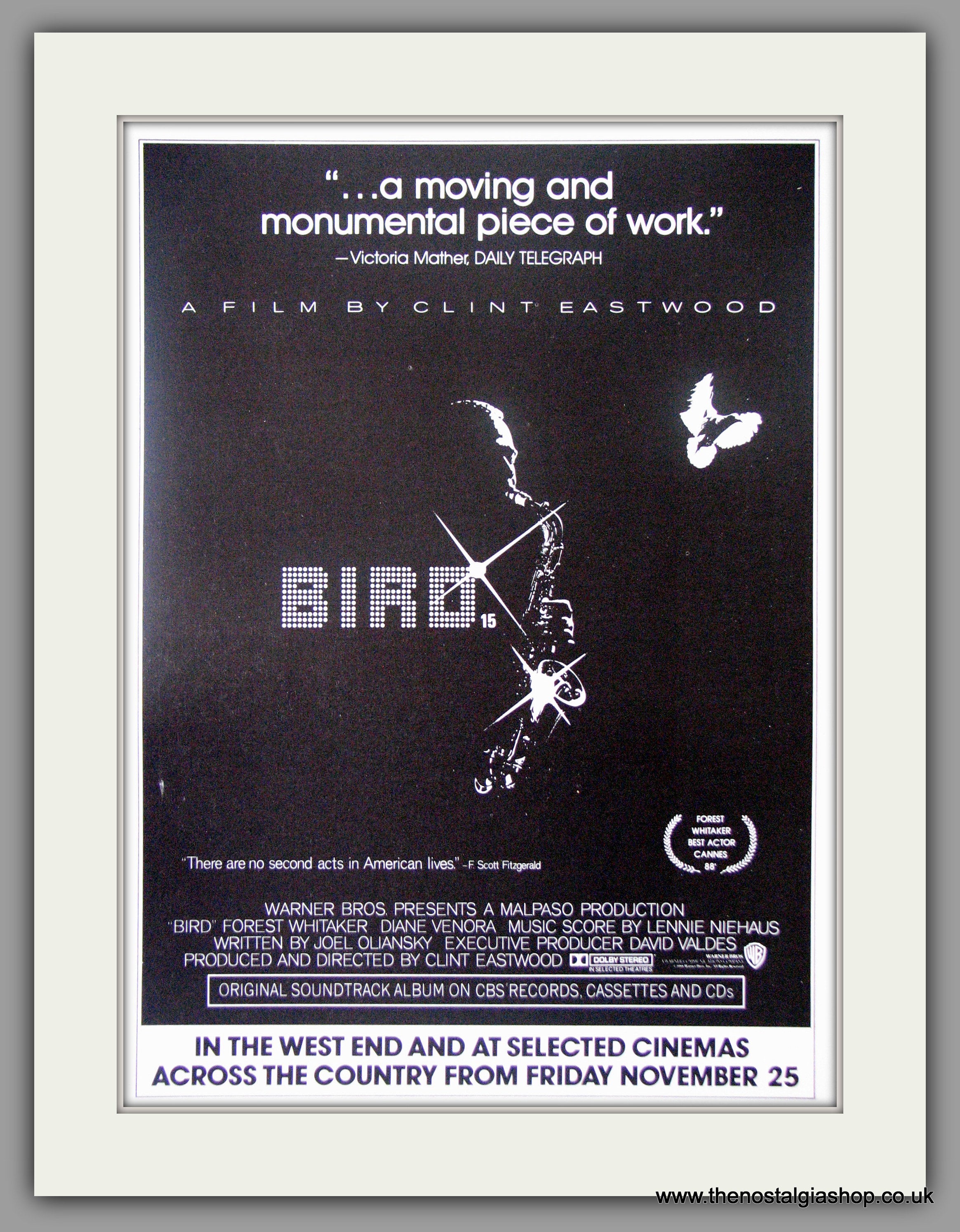 Bird Directed By Clint Eastwood. Original Advert 1986 (ref AD50575 ...
