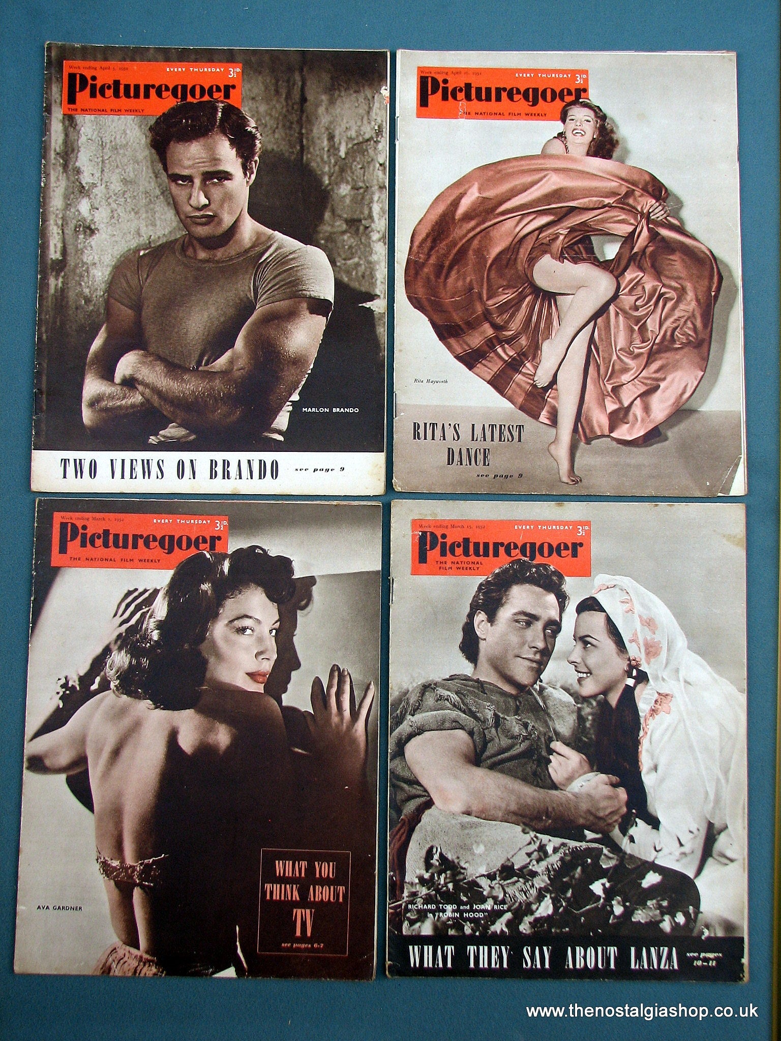 Picturegoer Magazine. Lot of 4 From 1952. (M181) – The Nostalgia Shop