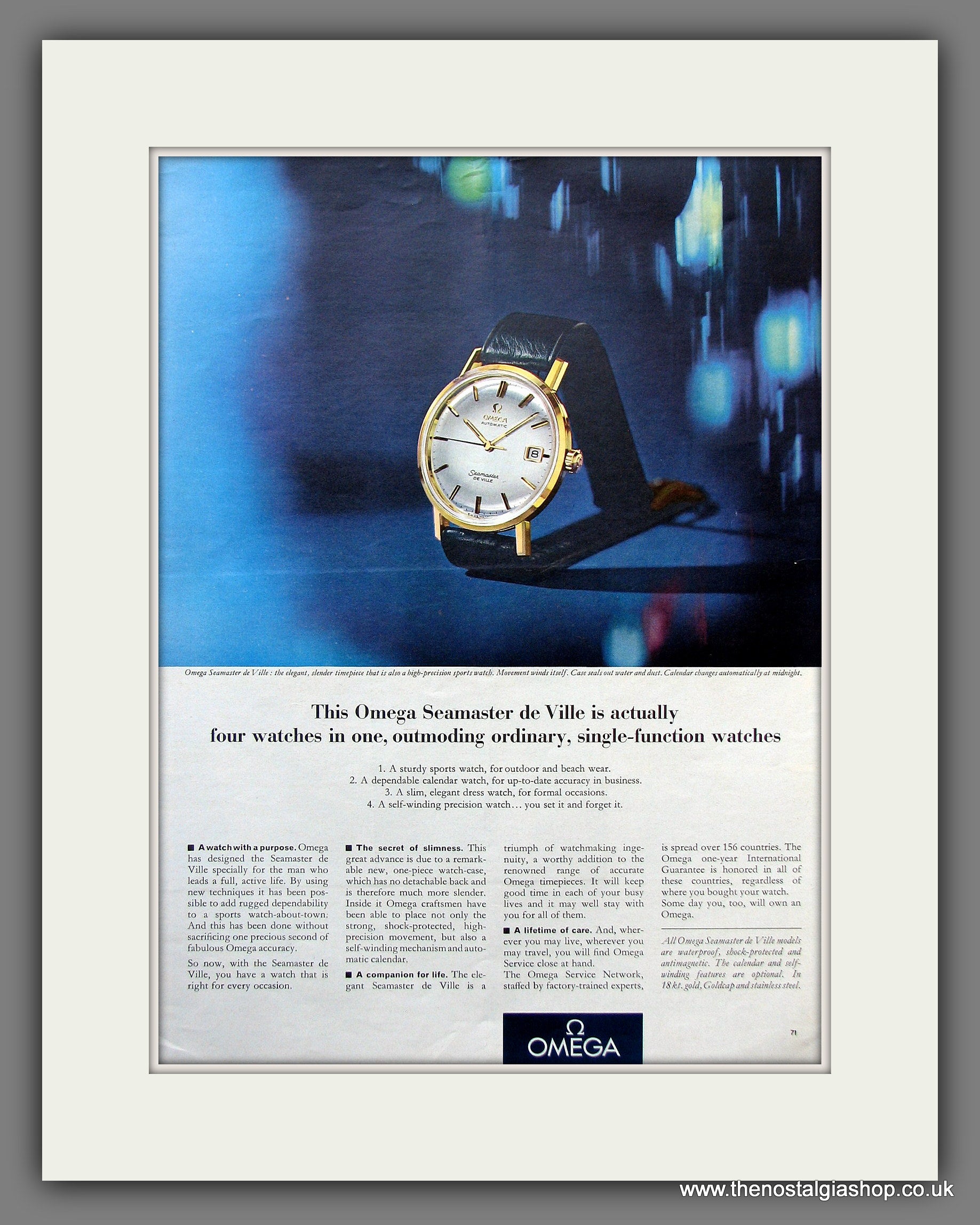 Omega Seamaster De Ville Watch. Original Advert 1965 (ref AD300119 ...