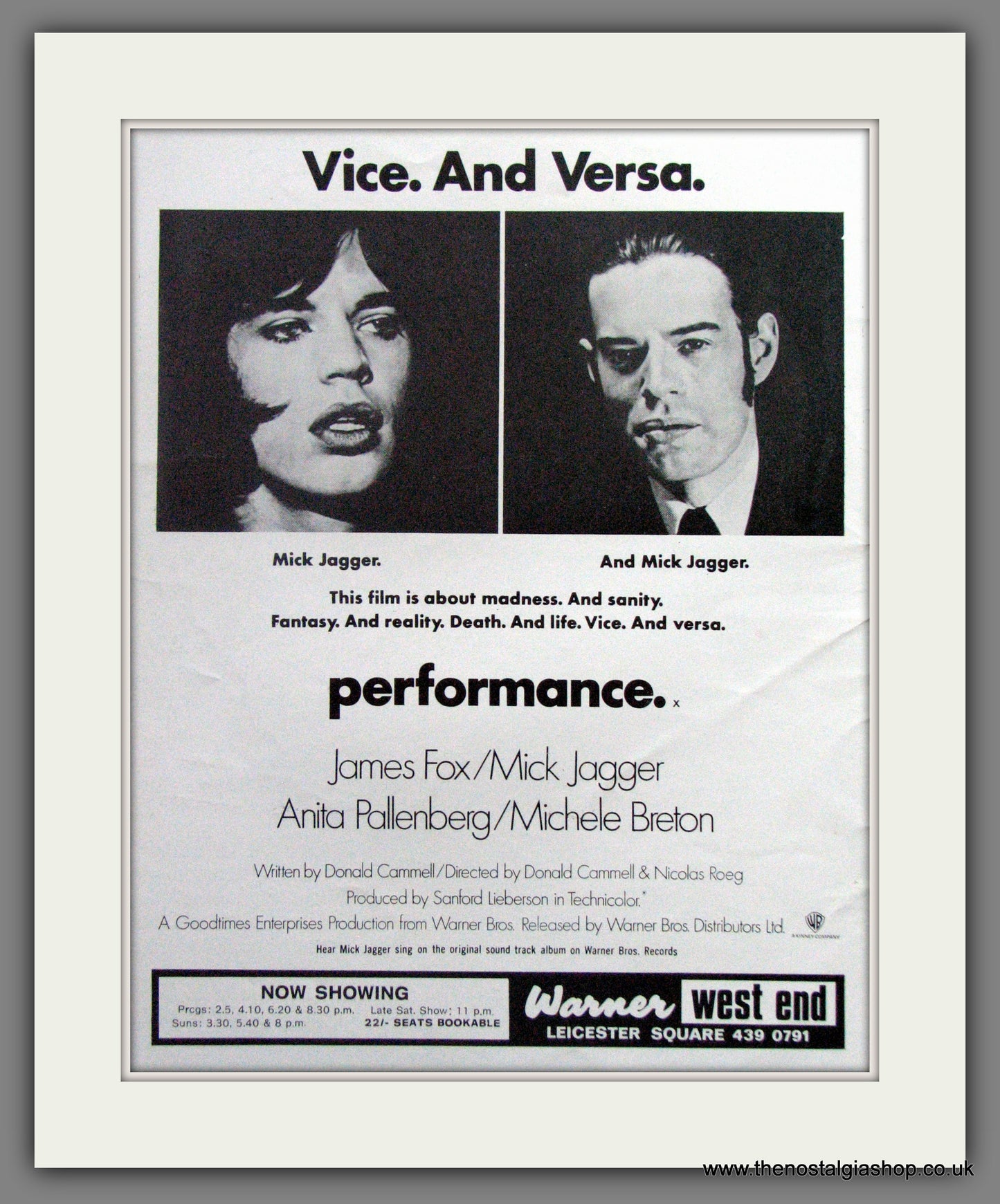 Performance. Vice. And Versa. Original Advert 1971 (ref AD51393) – The ...