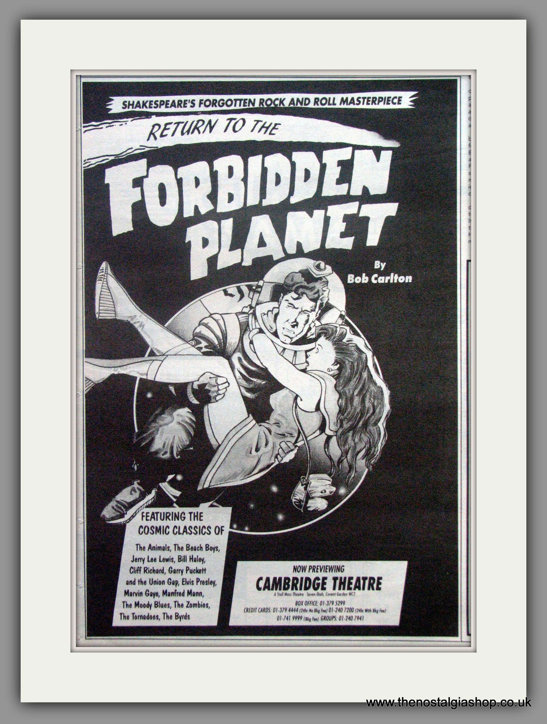 Return To The Forbidden Planet. Original Advert 1989 (ref AD51515 ...