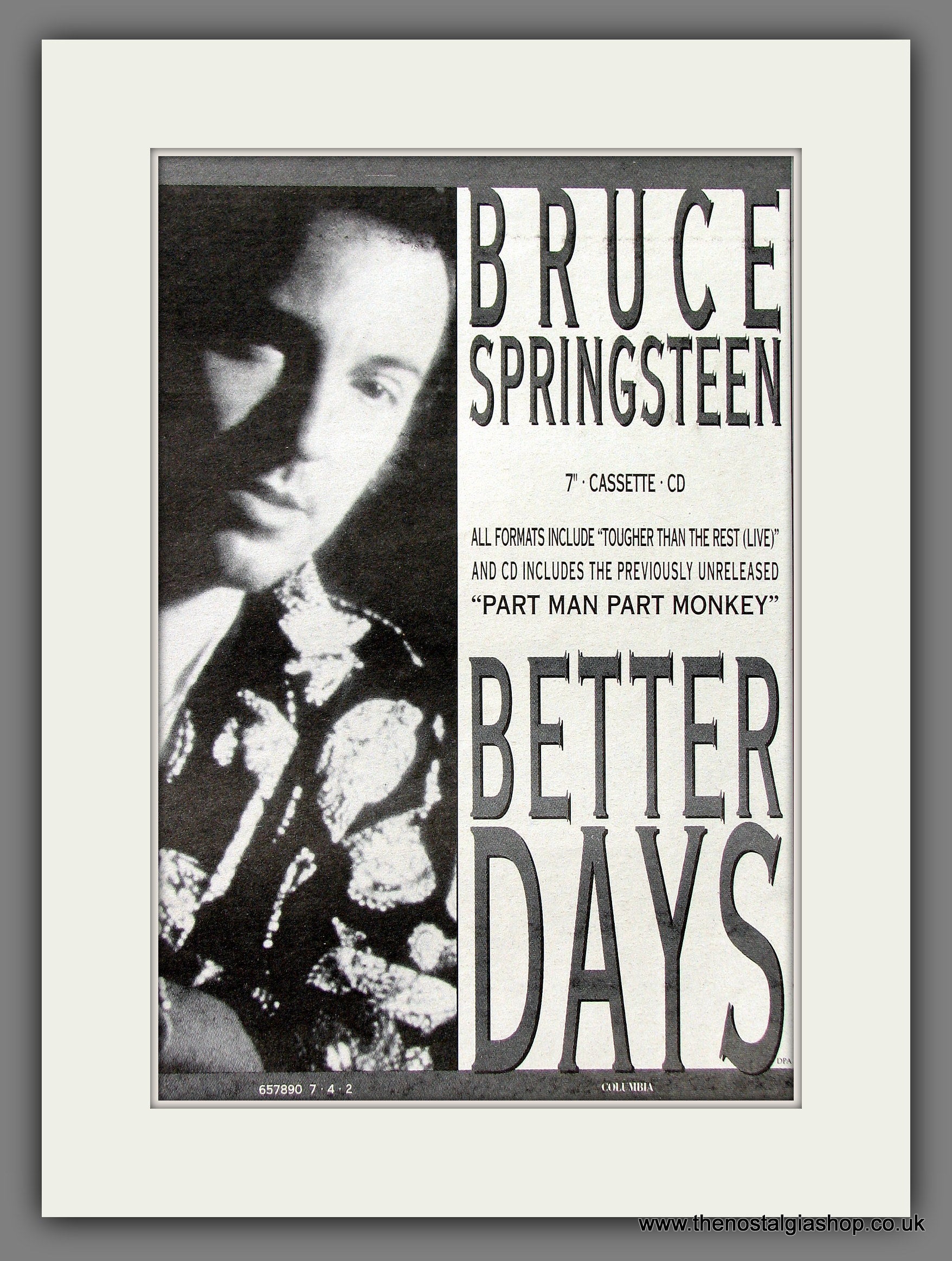 Bruce Springsteen. Better Days. Vintage Advert 1992 (ref AD55800) – The ...