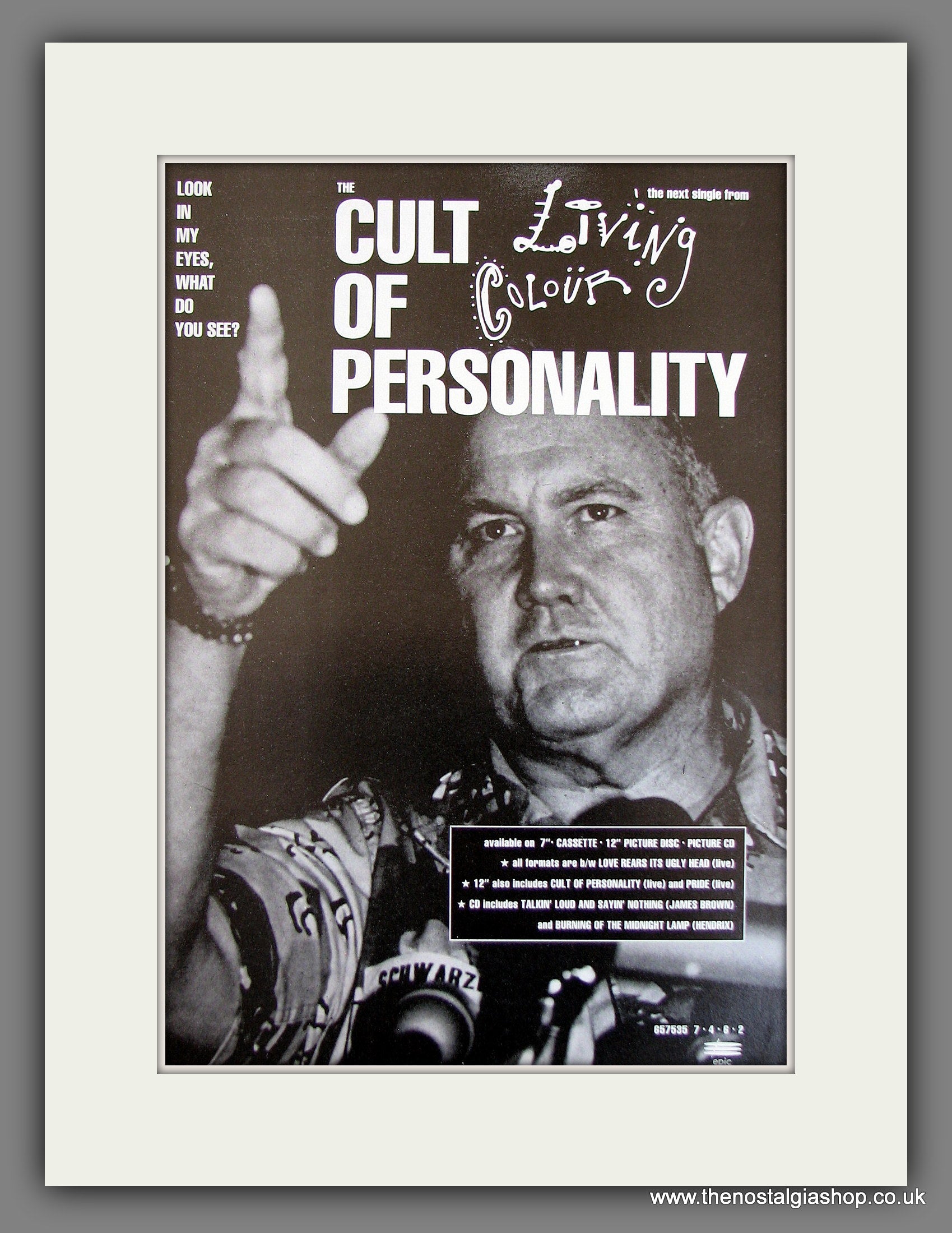 Living Colour Cult Of Personality. Original Vintage Advert 1991 (ref A ...
