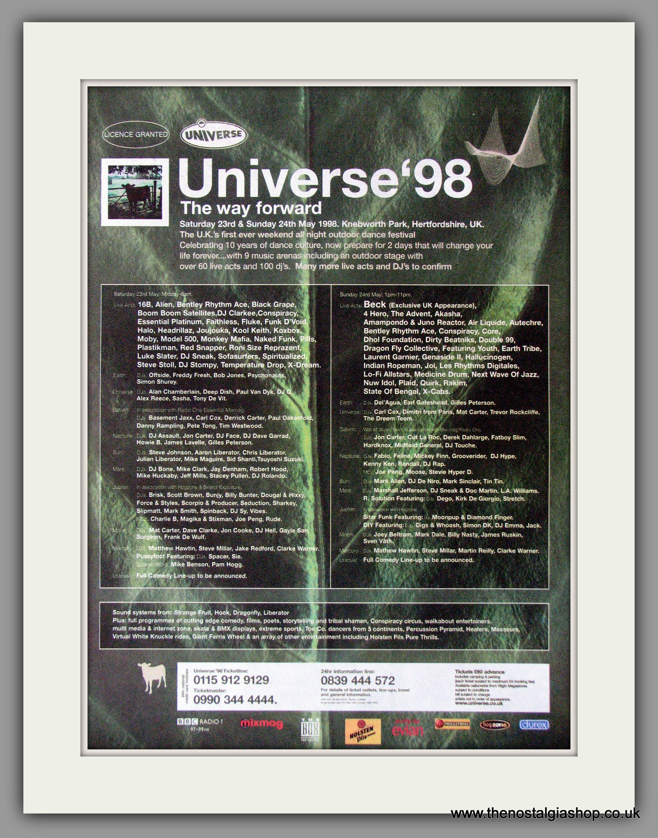 Universe '98 Festival. 1998 Original Advert (ref AD11254) – The ...