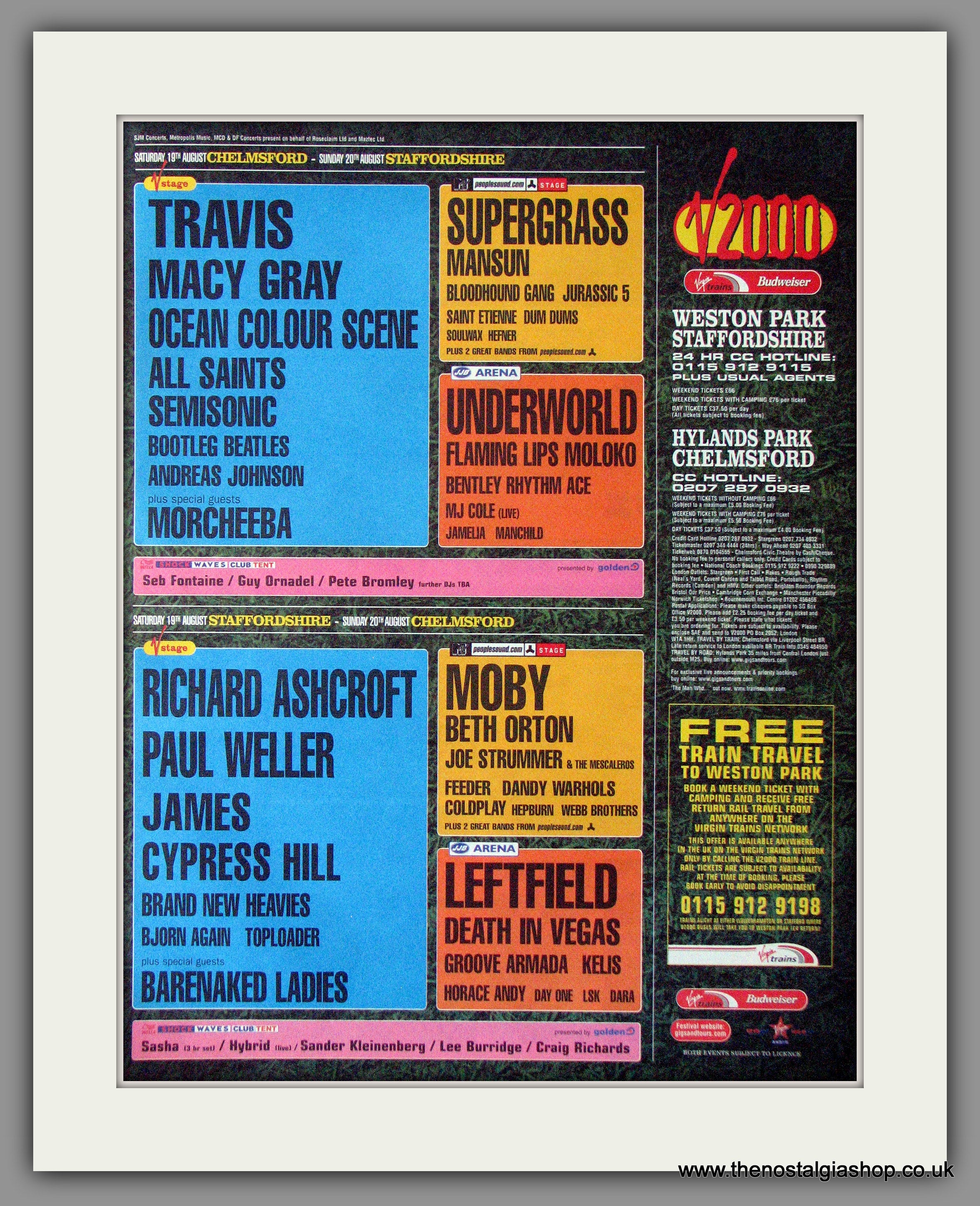 V2000 Festival. 2000 Original Advert (ref AD11257) – The Nostalgia Shop