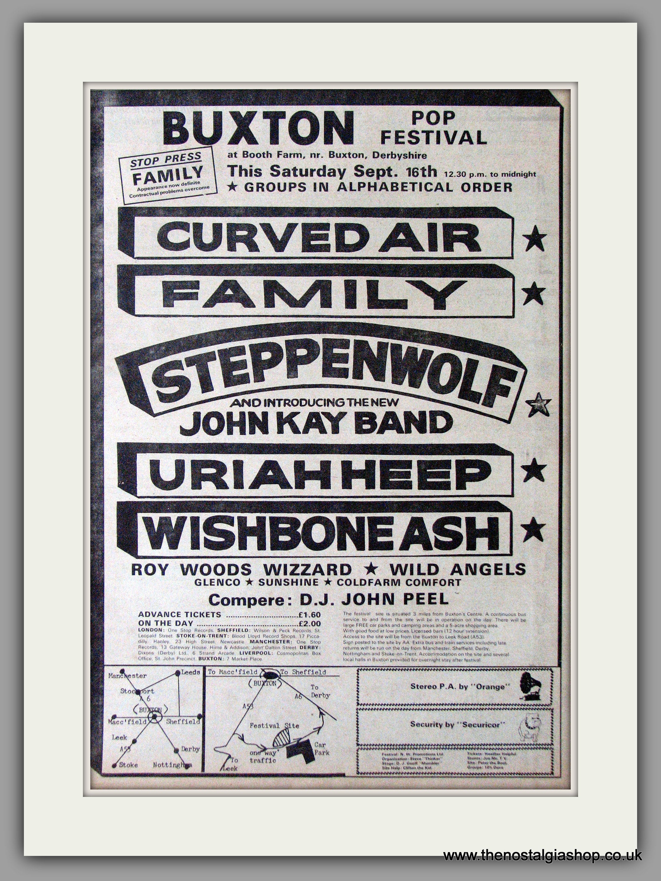 Buxton Pop Festival. Steppenwolf. Vintage Advert 1972 (ref AD11368 ...