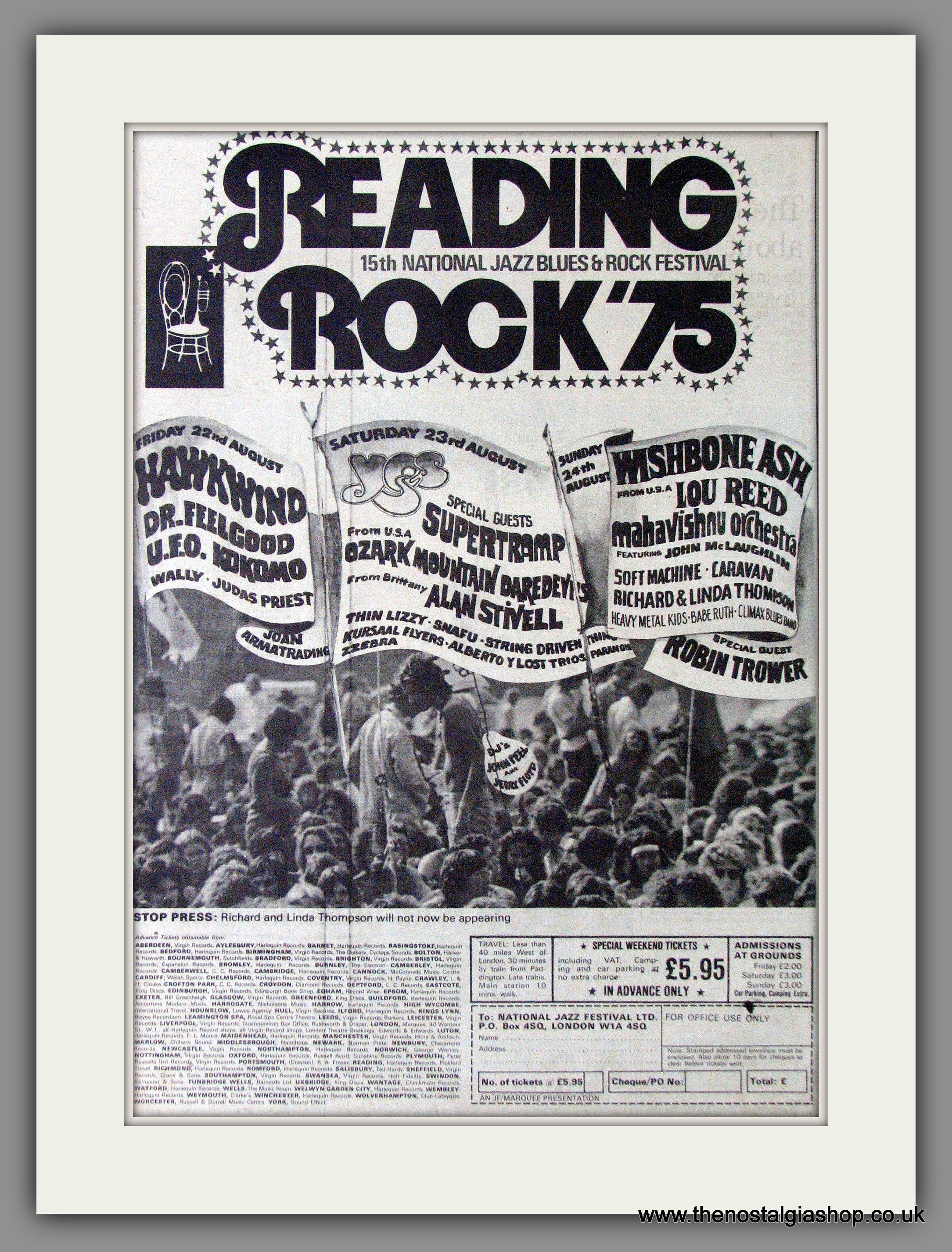 Reading Rock '75 Rock Festival. Vintage Advert 1975 (ref AD11395) – The ...
