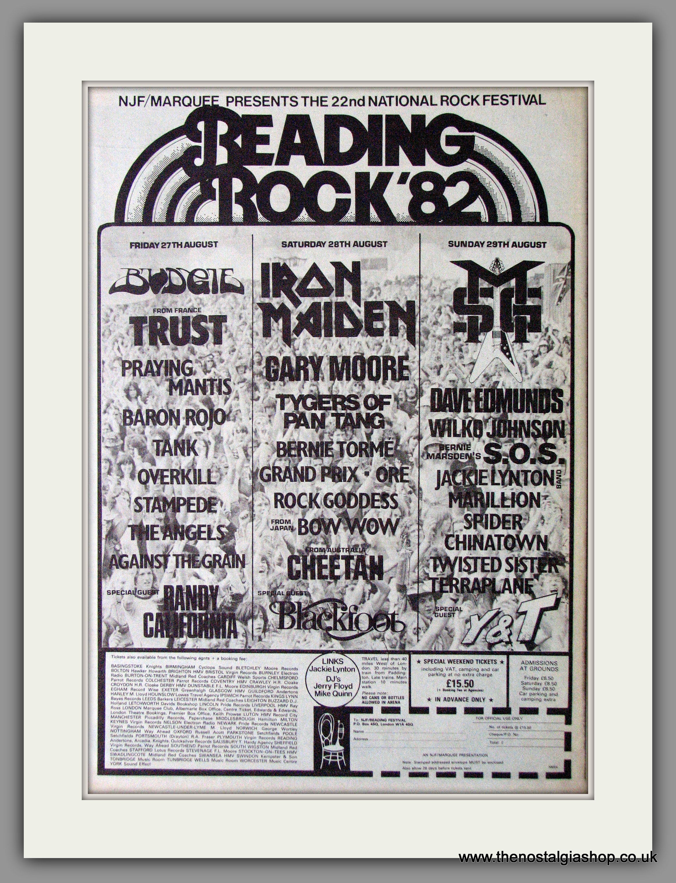 Reading Rock '82 Rock Festival. Vintage Advert 1982 (ref AD11396) – The ...