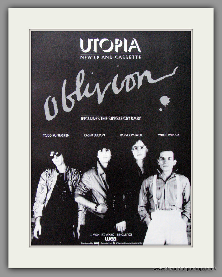 Utopia. Oblivion. 1984 Original Advert (ref AD53270) – The Nostalgia Shop