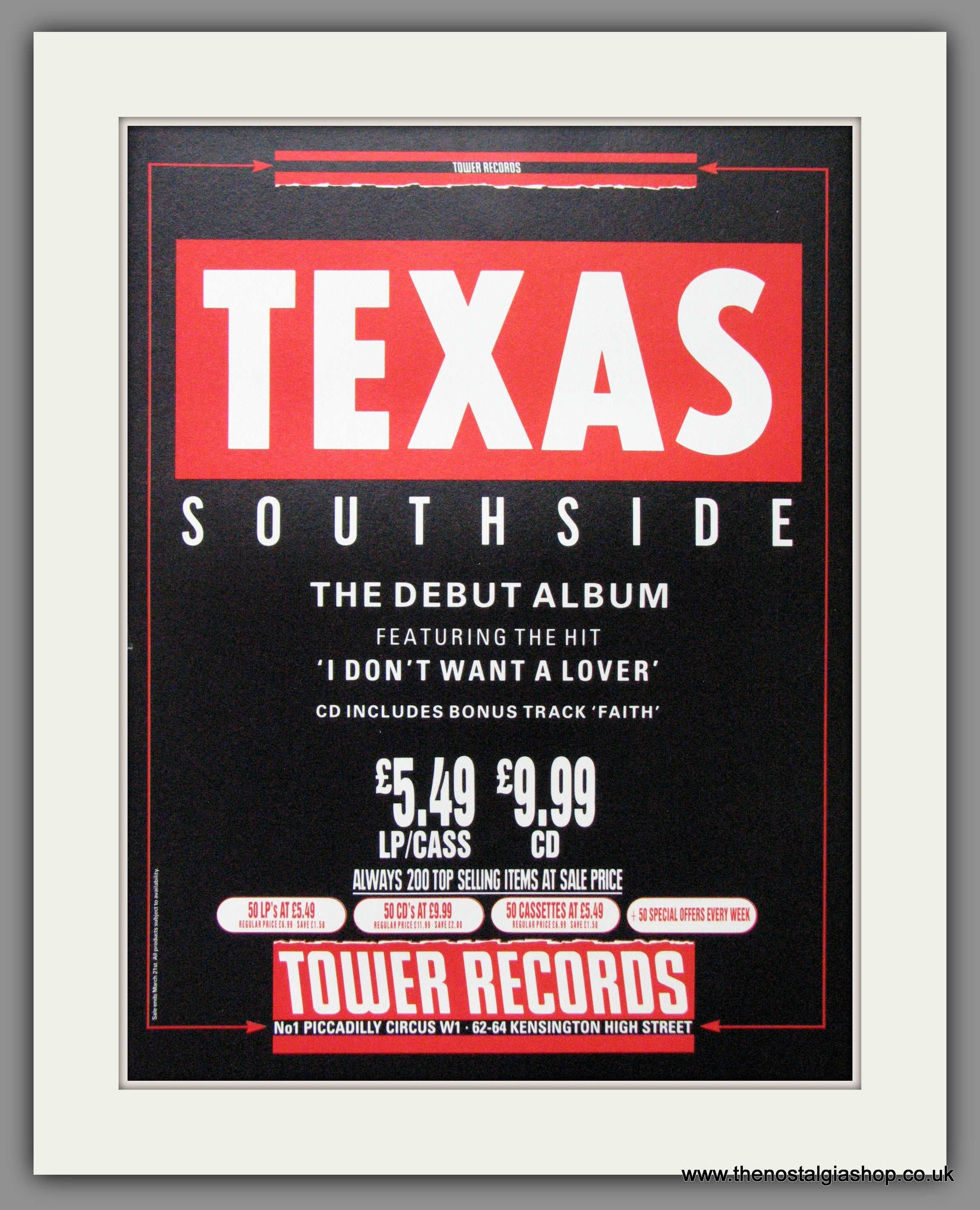 Texas. Southside. Original Advert 1989 (Ref AD52507) – The Nostalgia Shop
