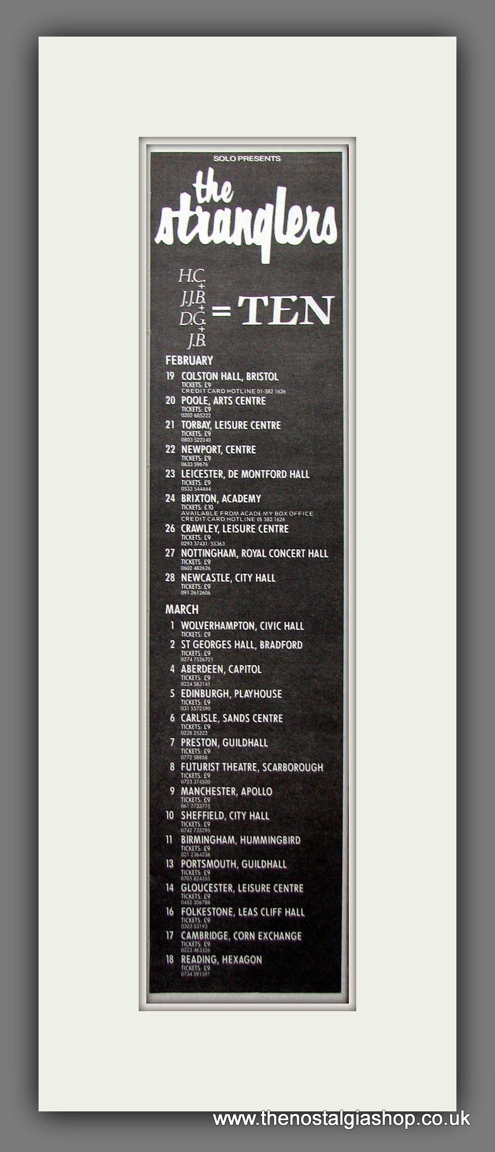 Stranglers (The) UK Tour. Original Advert 1989 (ref AD200221) – The ...