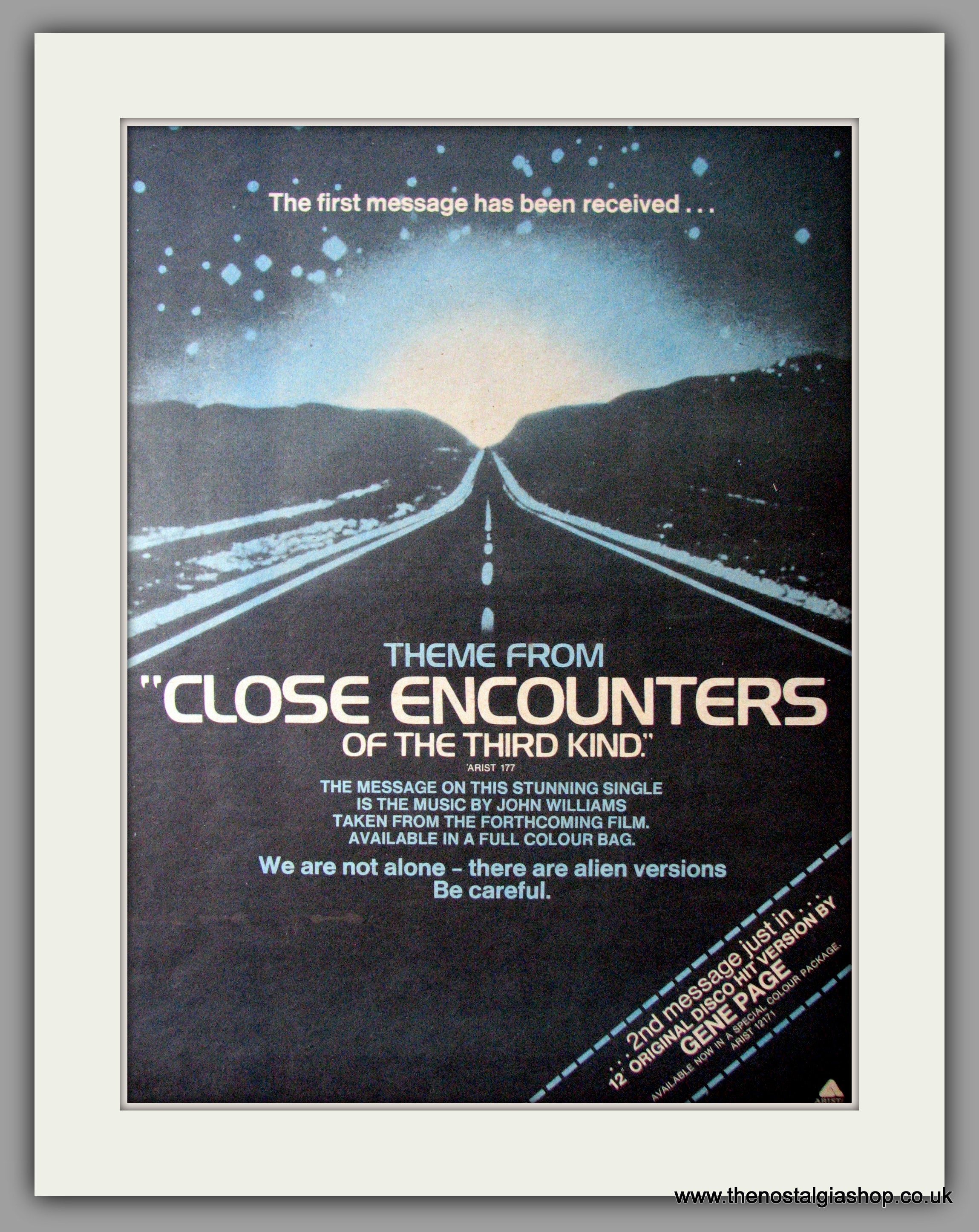 Close Encounters. Theme Music. Vintage Advert 1978 (ref AD11358) – The ...