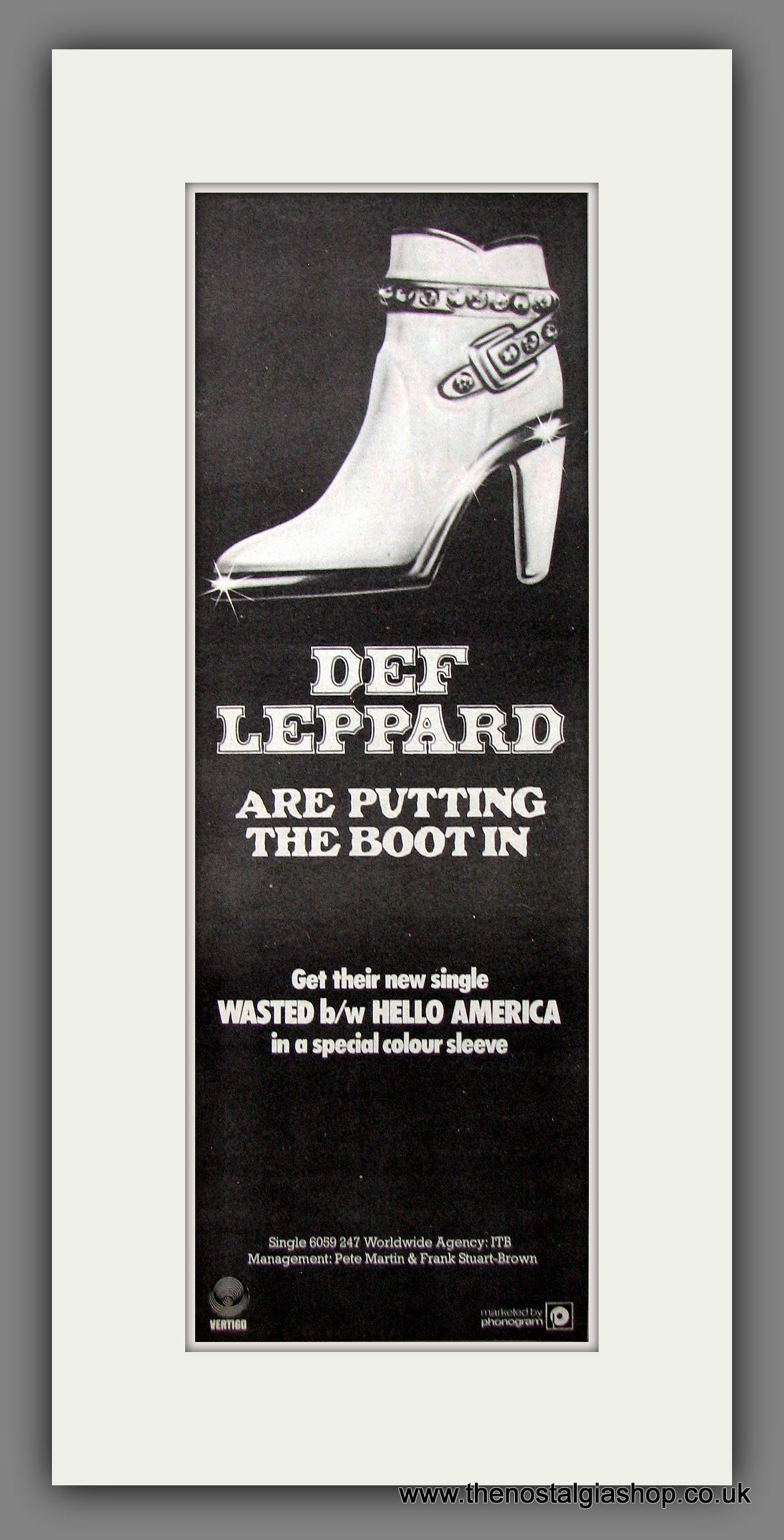 Def Leppard. Wasted/Hello America. Original Advert 1979 (ref AD200225 ...